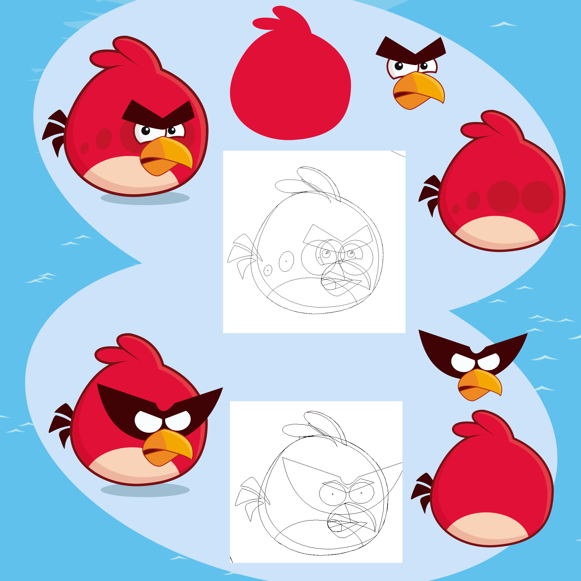 angry birds game how to draw
