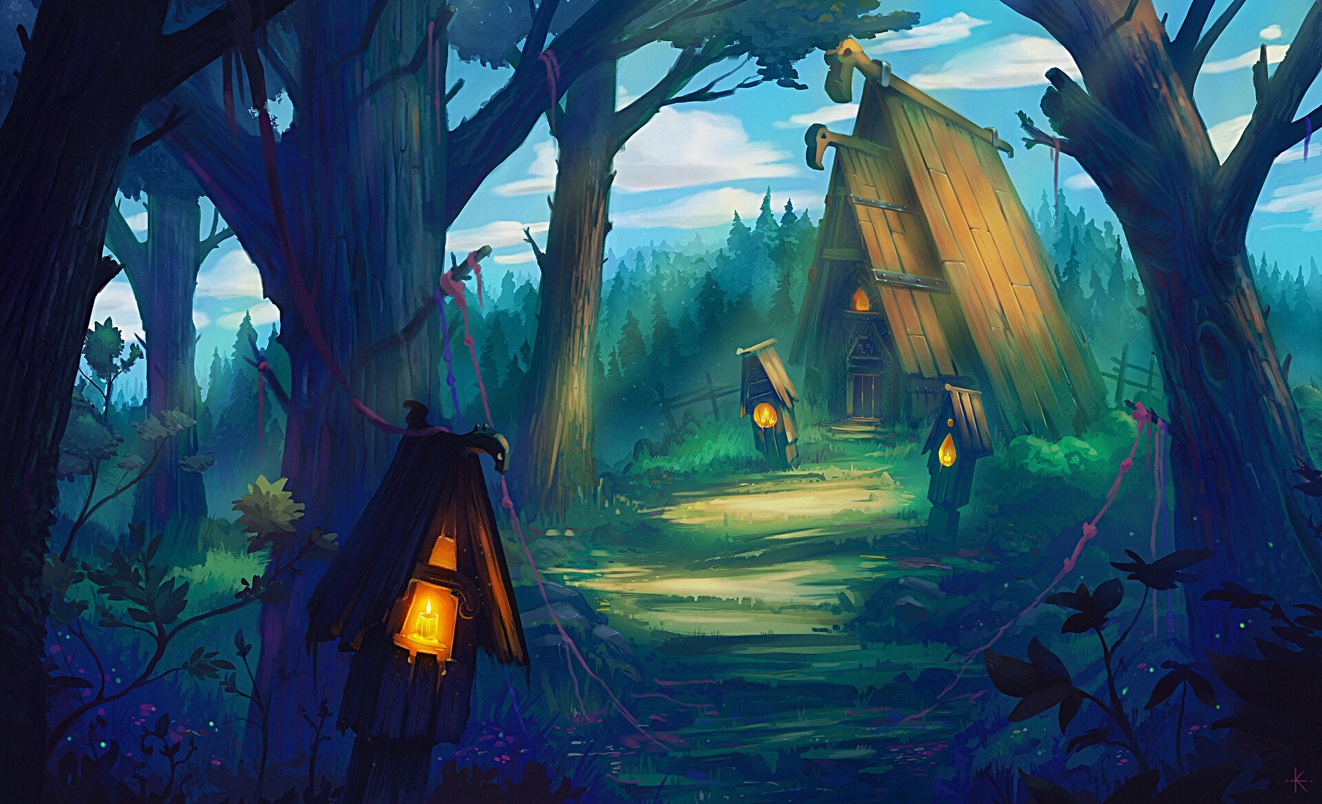 ArtStation - Druid's house in the forest