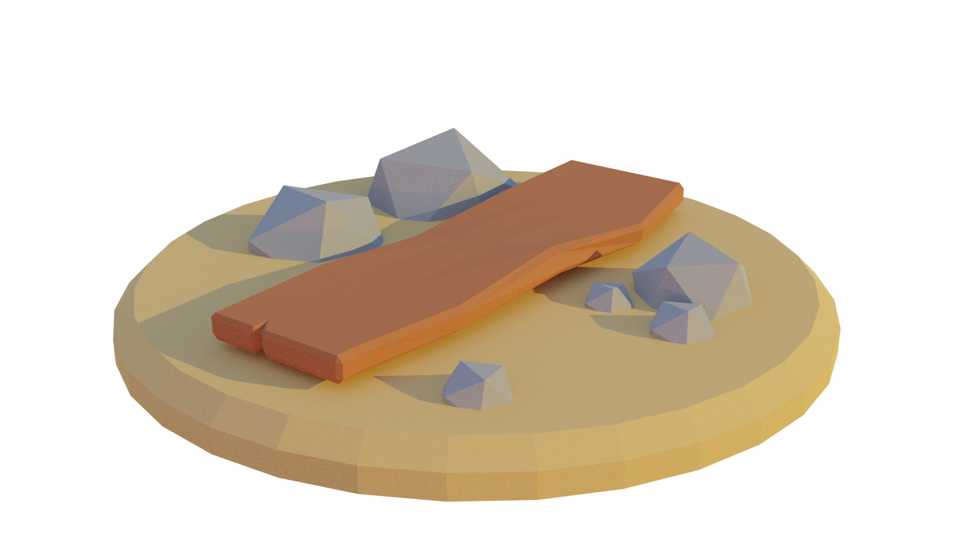 ArtStation - Low poly plank and rocks