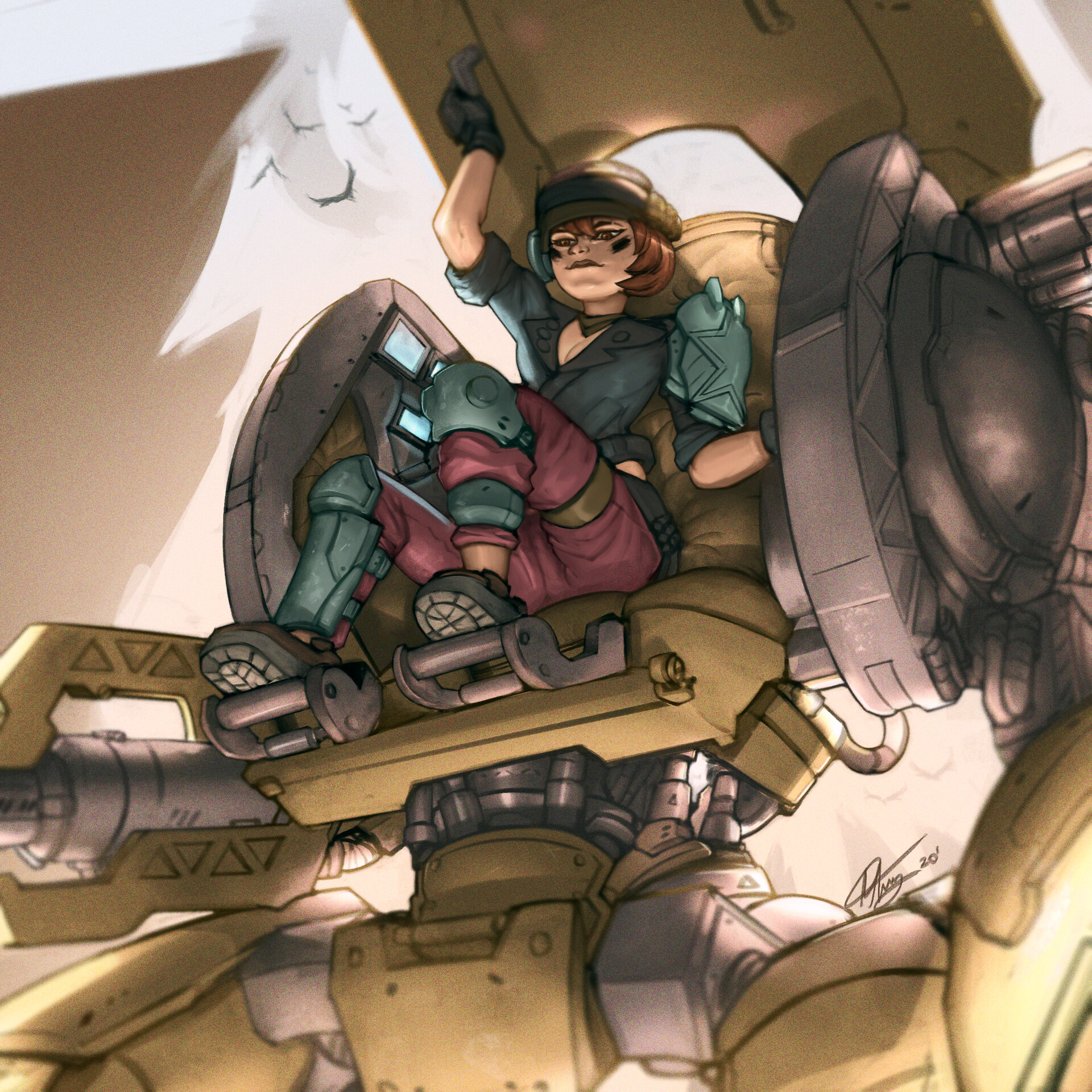 ArtStation - Borderlands 3 Moze Fanart + process GIF