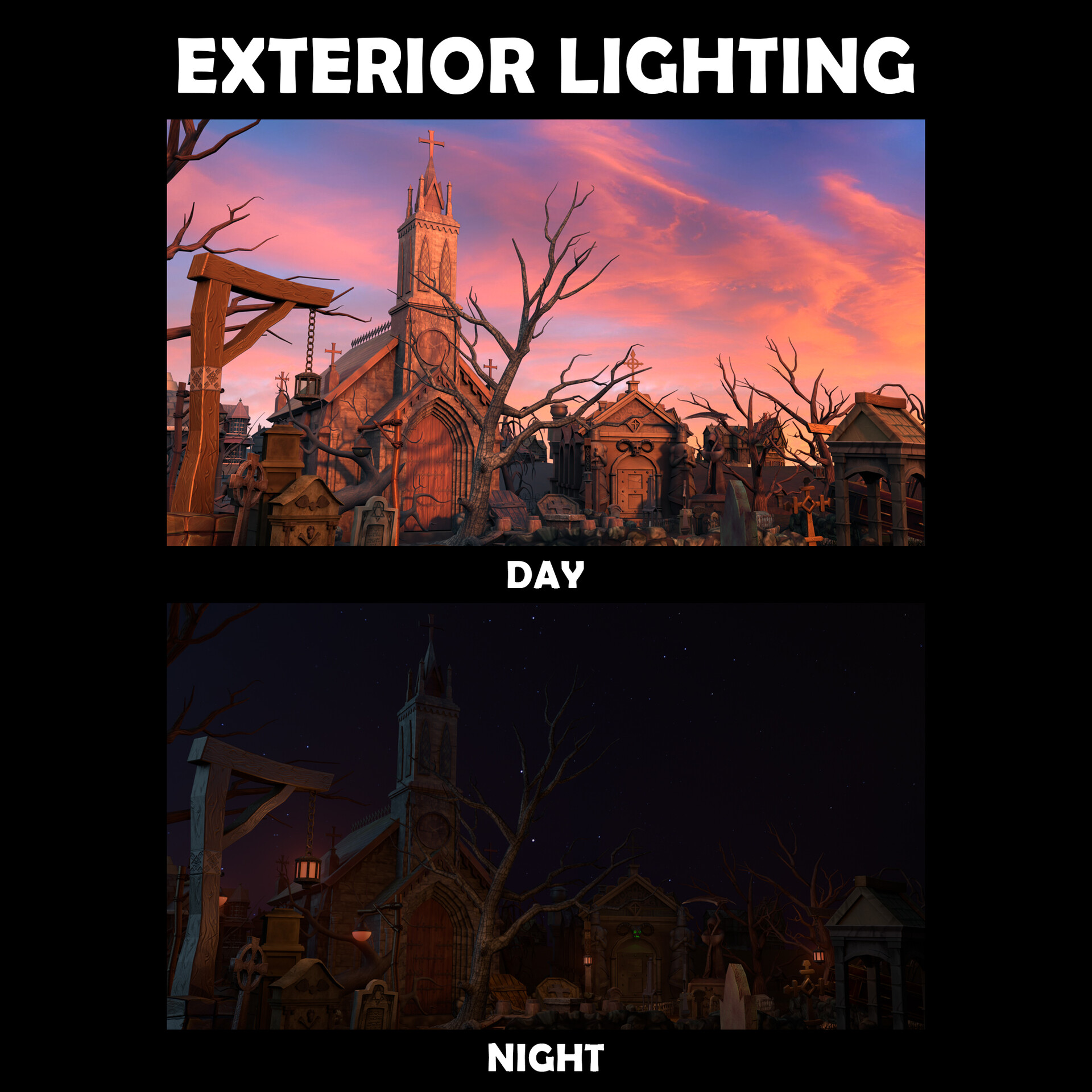 ArtStation - EXTERIOR LIGHTING DAY AND NIGHT