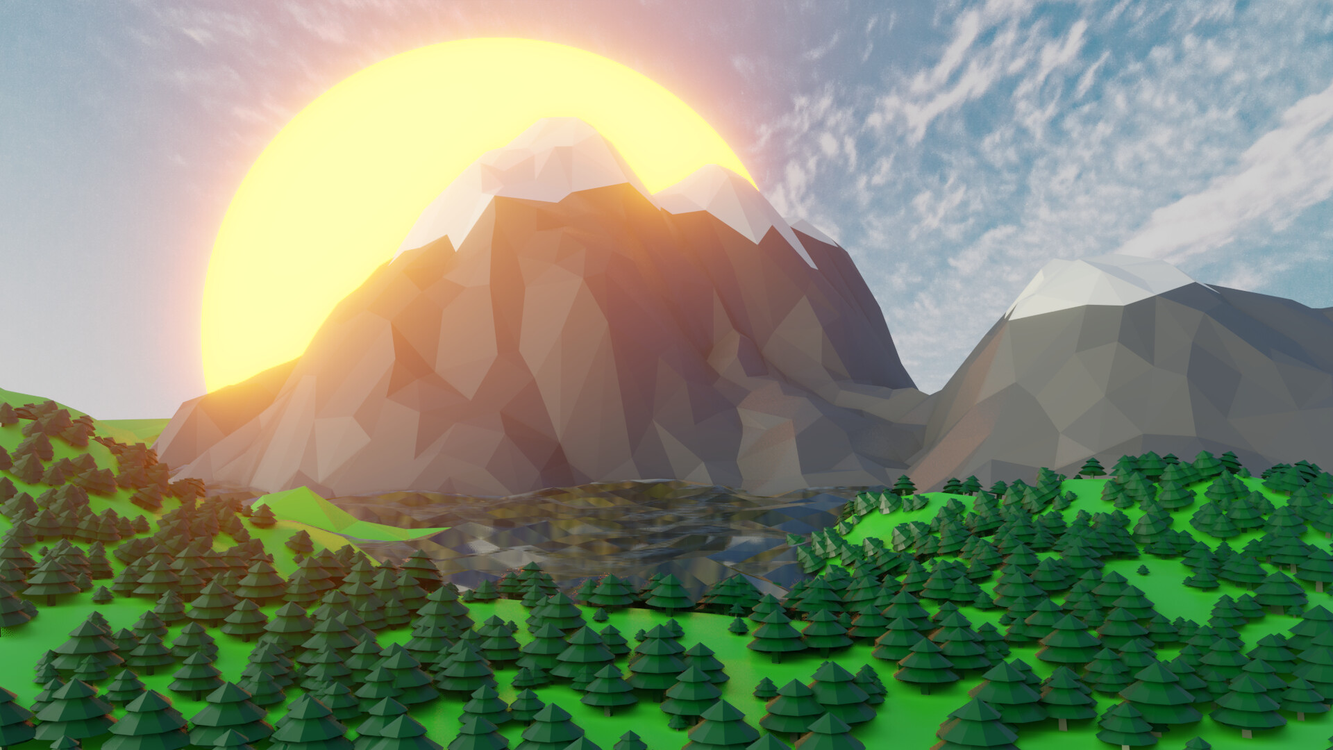 ArtStation - Low Poly Mountain