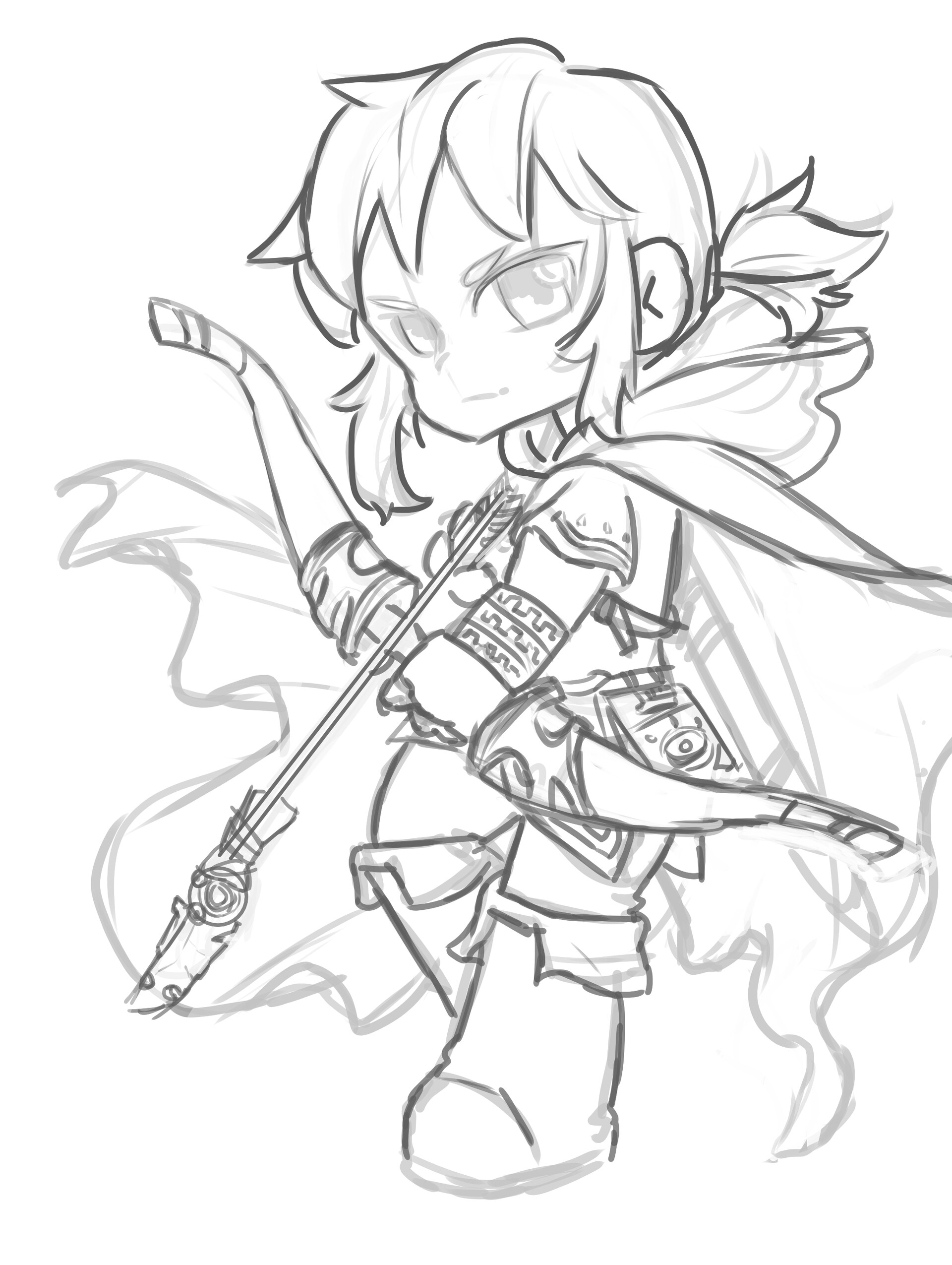 chibi link coloring page