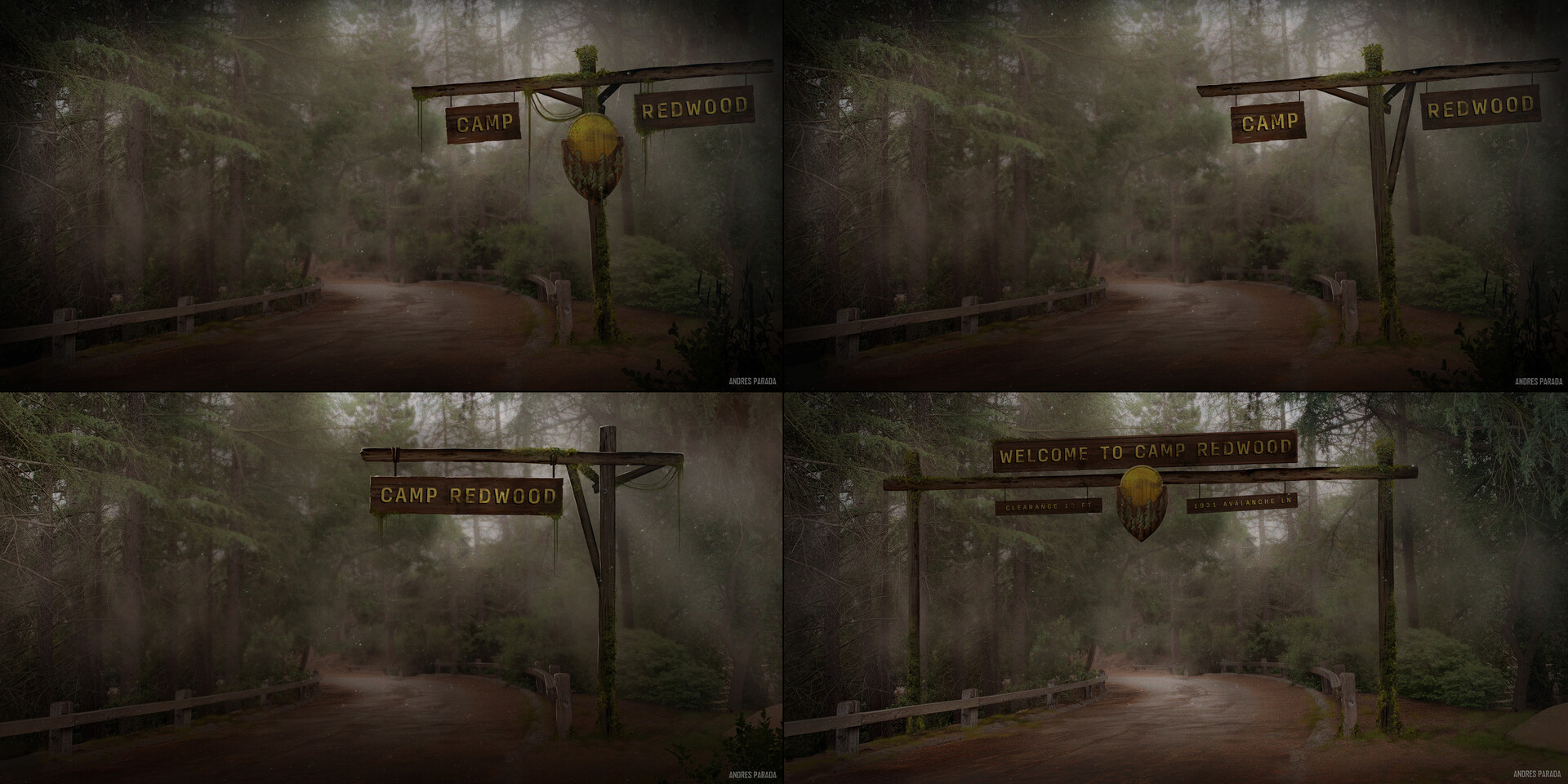ANDRES PARADA - American Horror Story 1984: Camp Redwood - Camp Sign ...