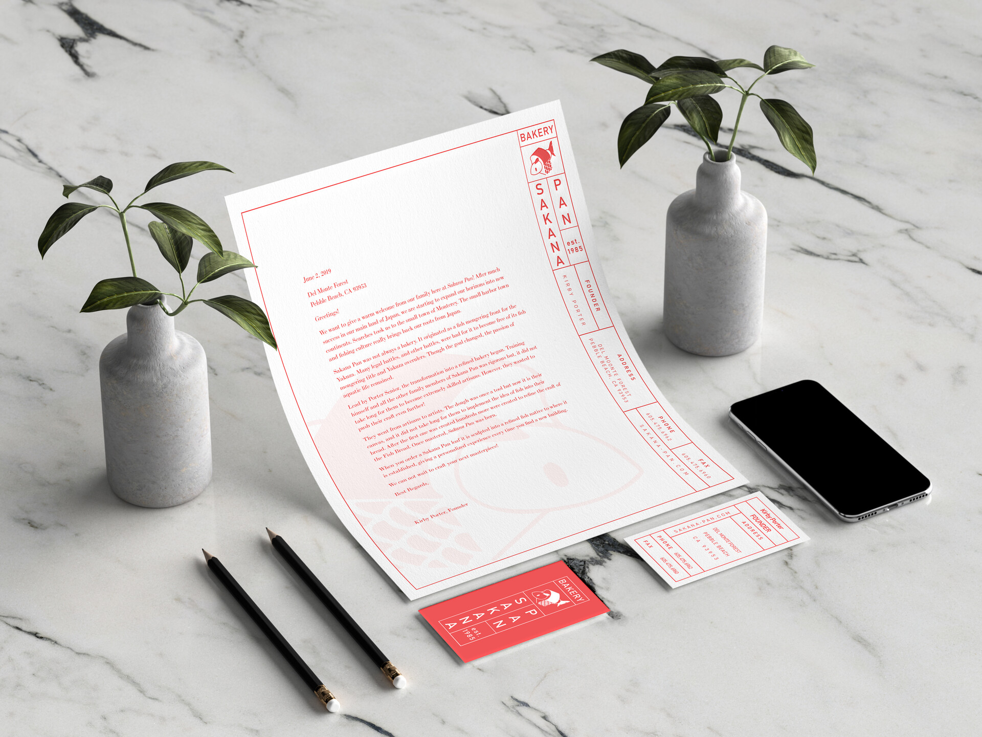 ArtStation - Sakana Pan Letterhead Stationary Design