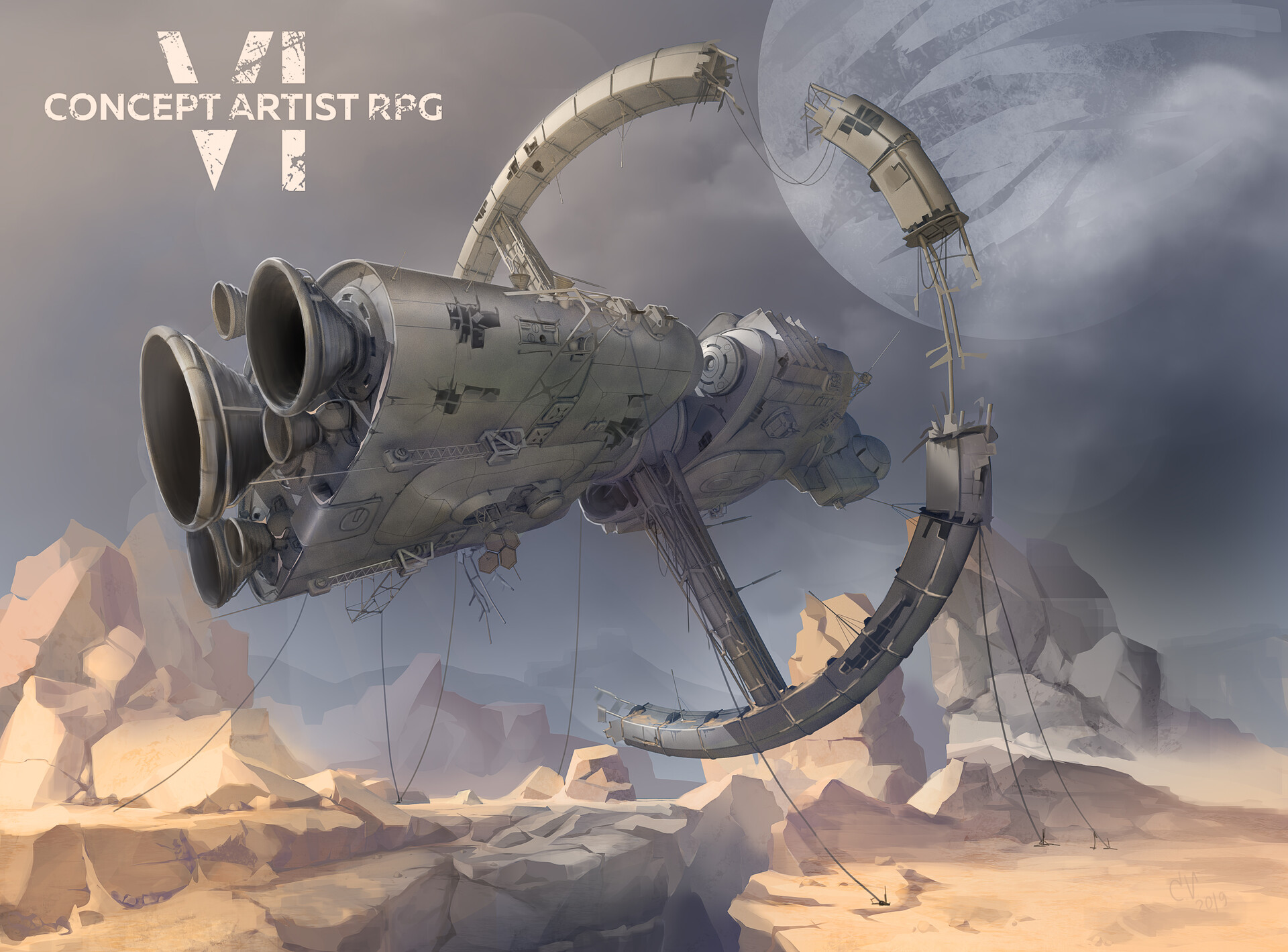 ArtStation - Crushed spaceship (Exterier and interier)