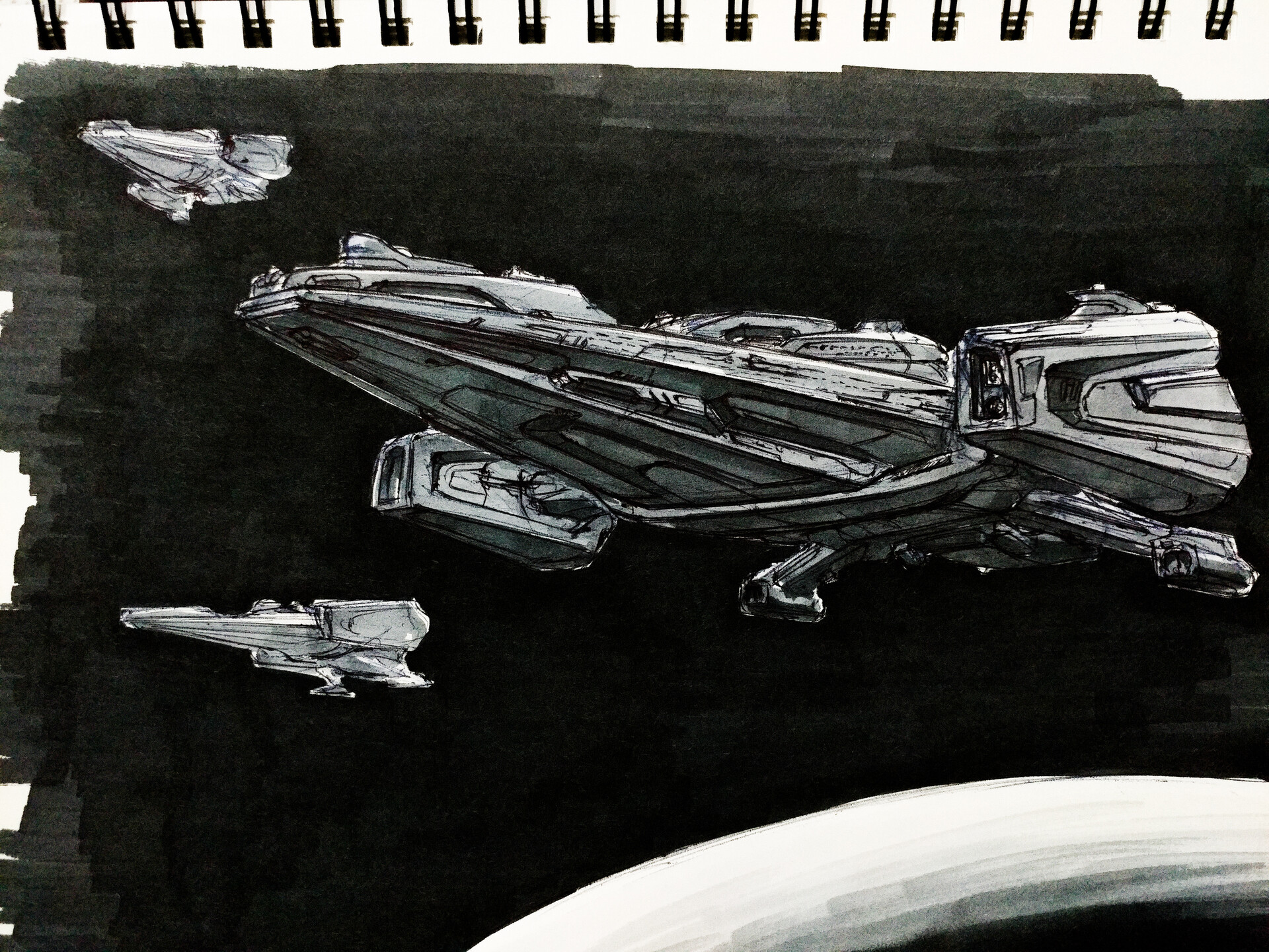 ArtStation - Space fleet concept sketch