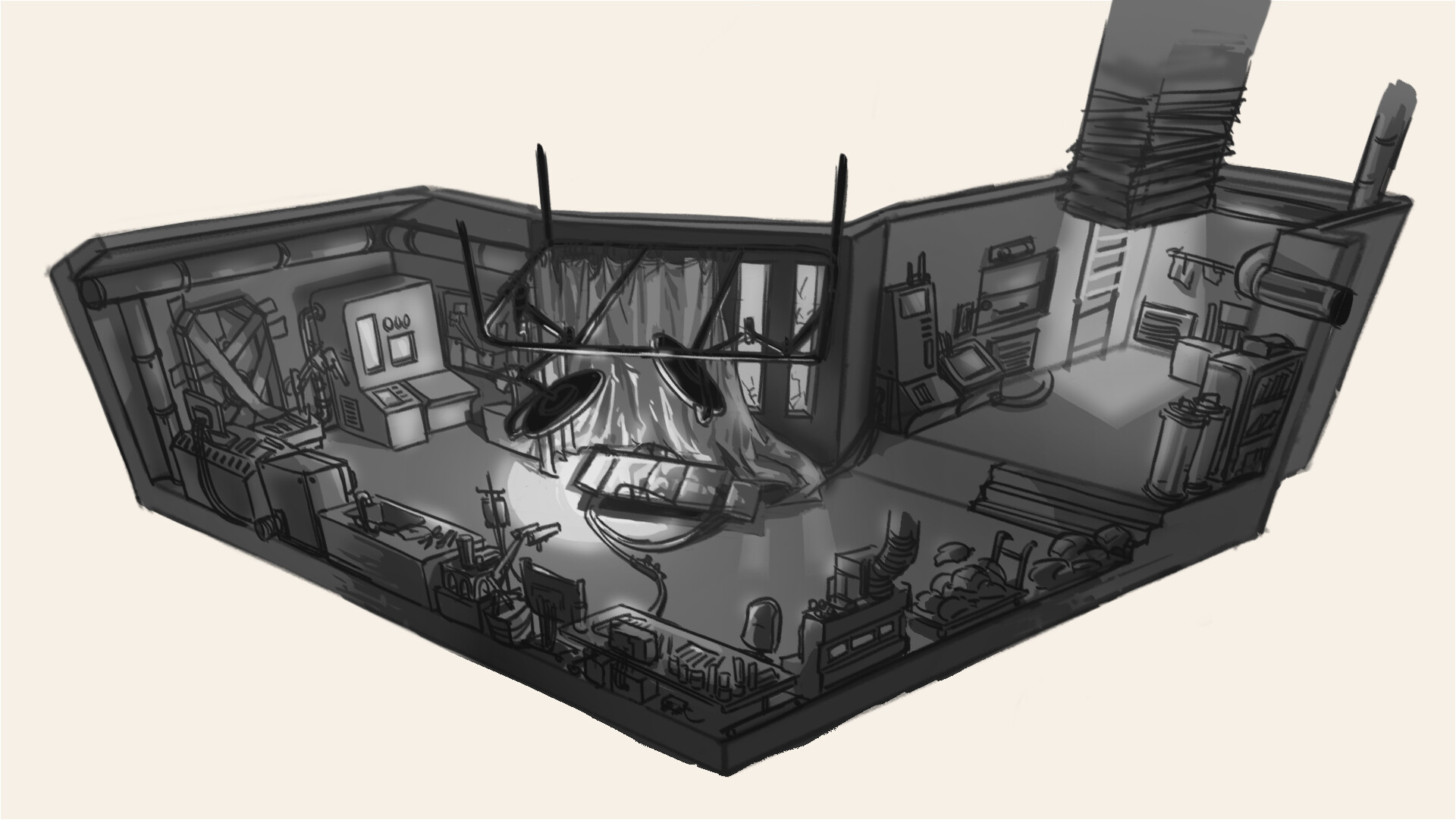 ArtStation - Secret Basement Lab Floorplan
