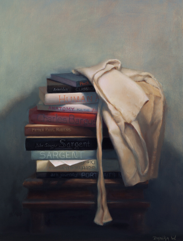 Stack Of Books Painting