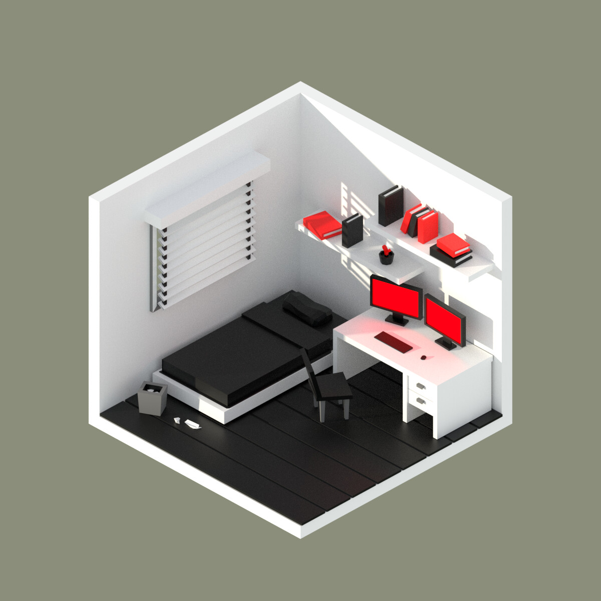 ArtStation - Isometric Bedroom