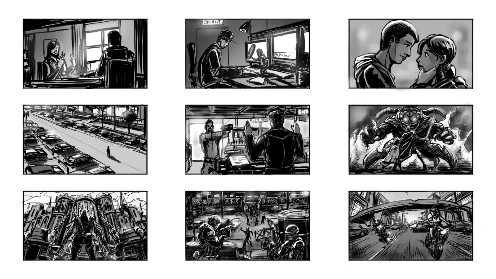 David Arroyo - Storyboard Exercises from my Concept Art Course