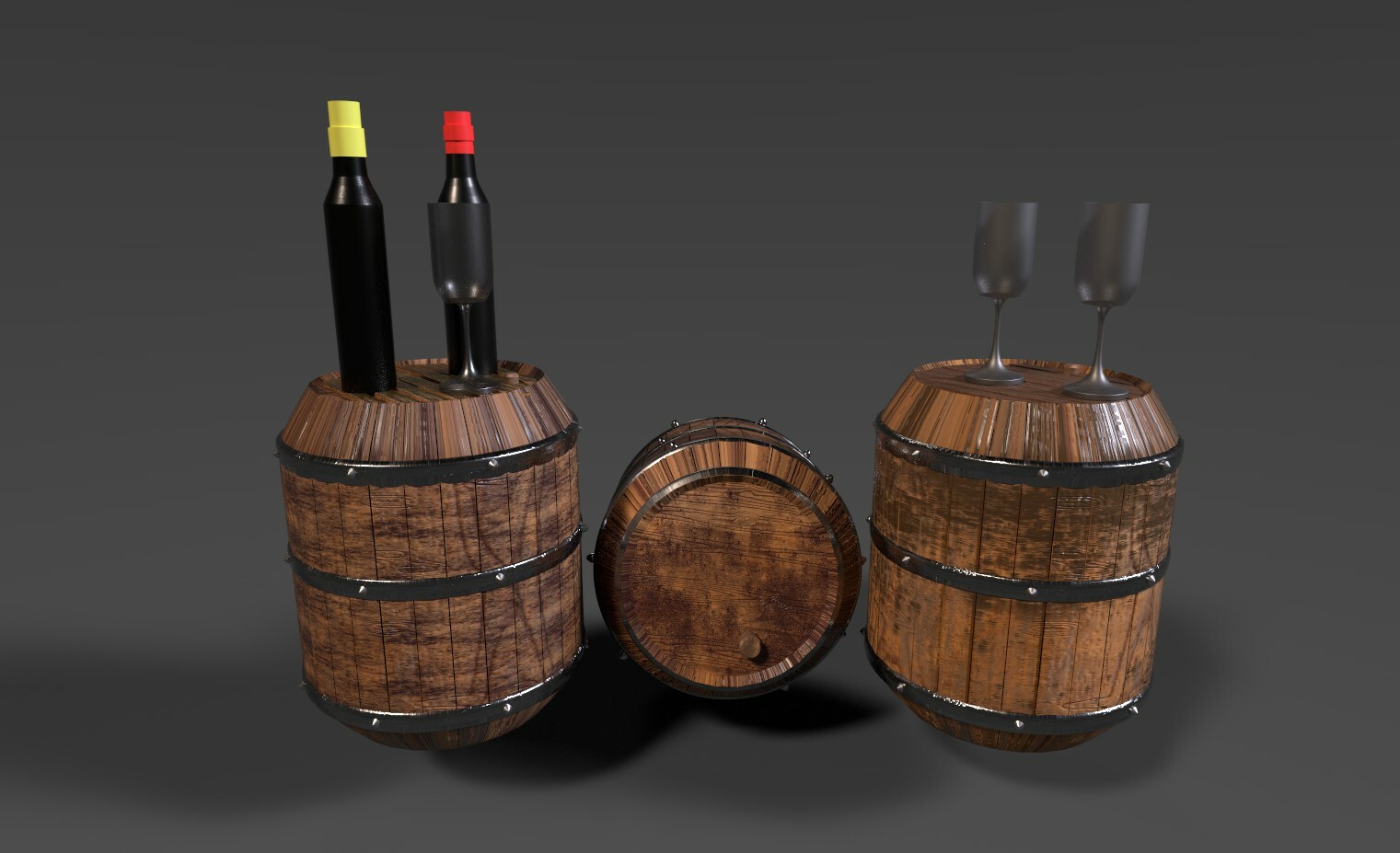 ArtStation - Barrels And Wine (Game Prop)