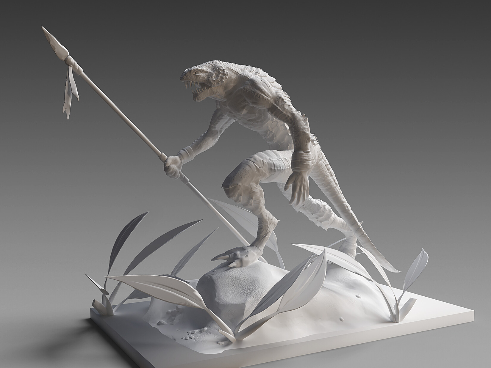 ArtStation - Lizard warrior sculpt