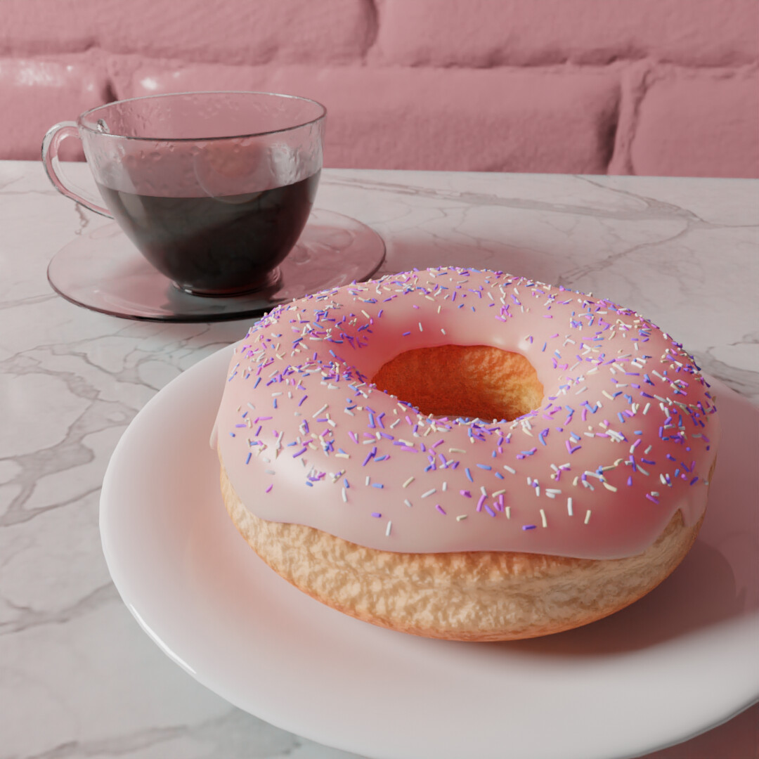 ArtStation - Donut & Coffee Cup Render