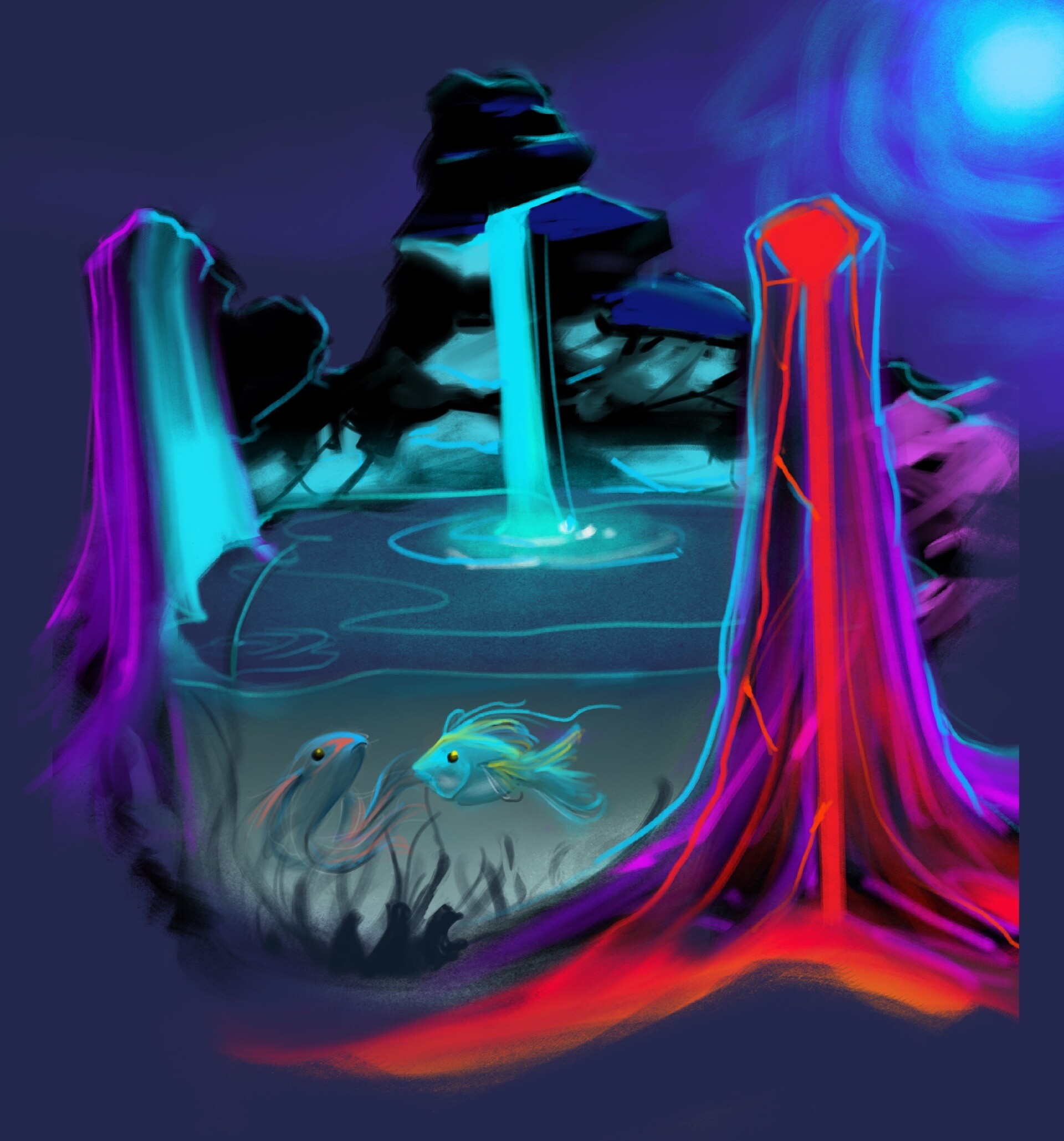 ArtStation - Daily sketch-Alien fish friends