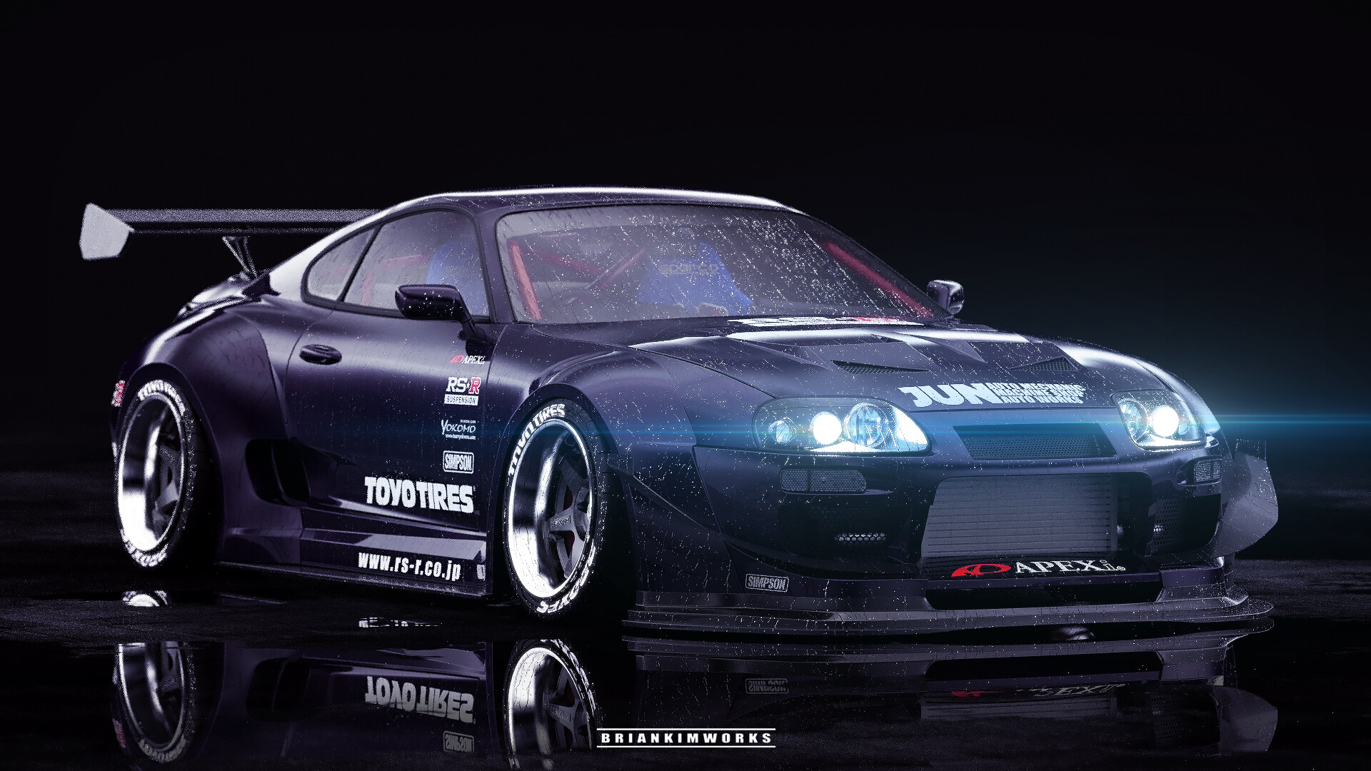 ArtStation - Toyota Supra with Rain Droplet Test Render