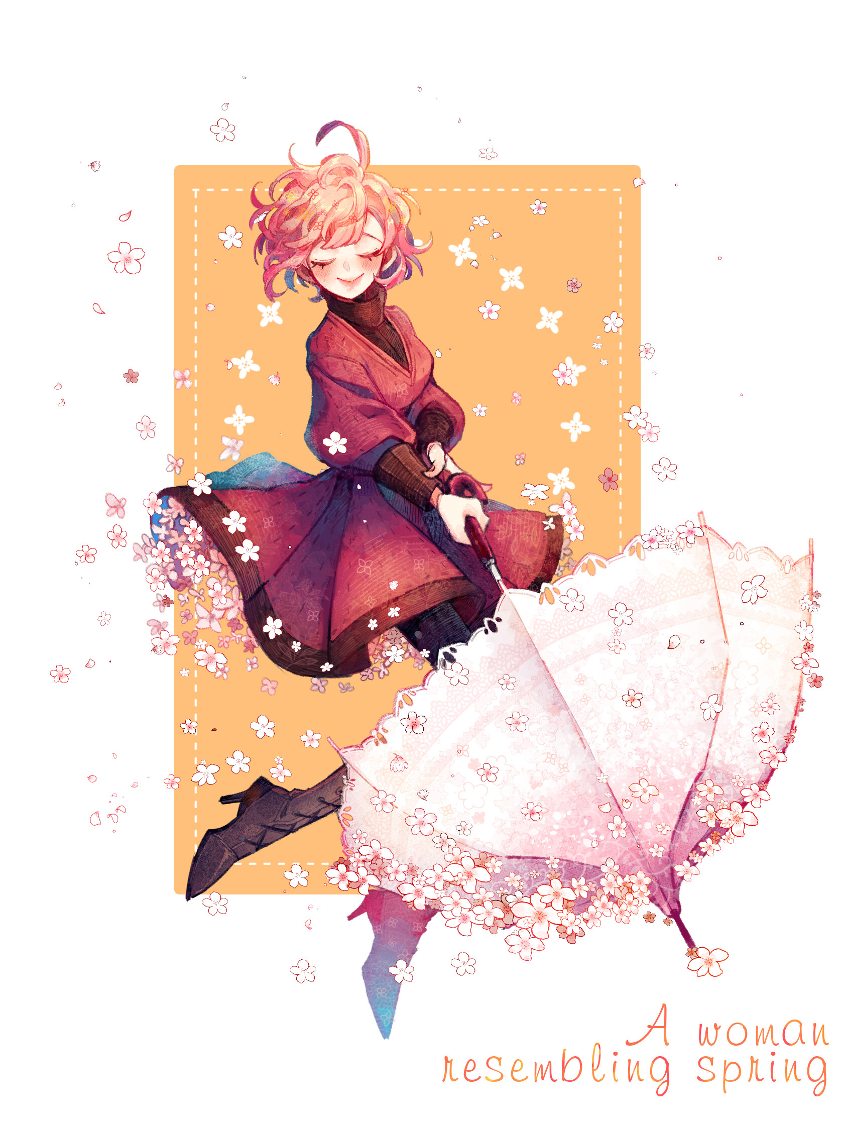 ArtStation - a woman who enjoys spring