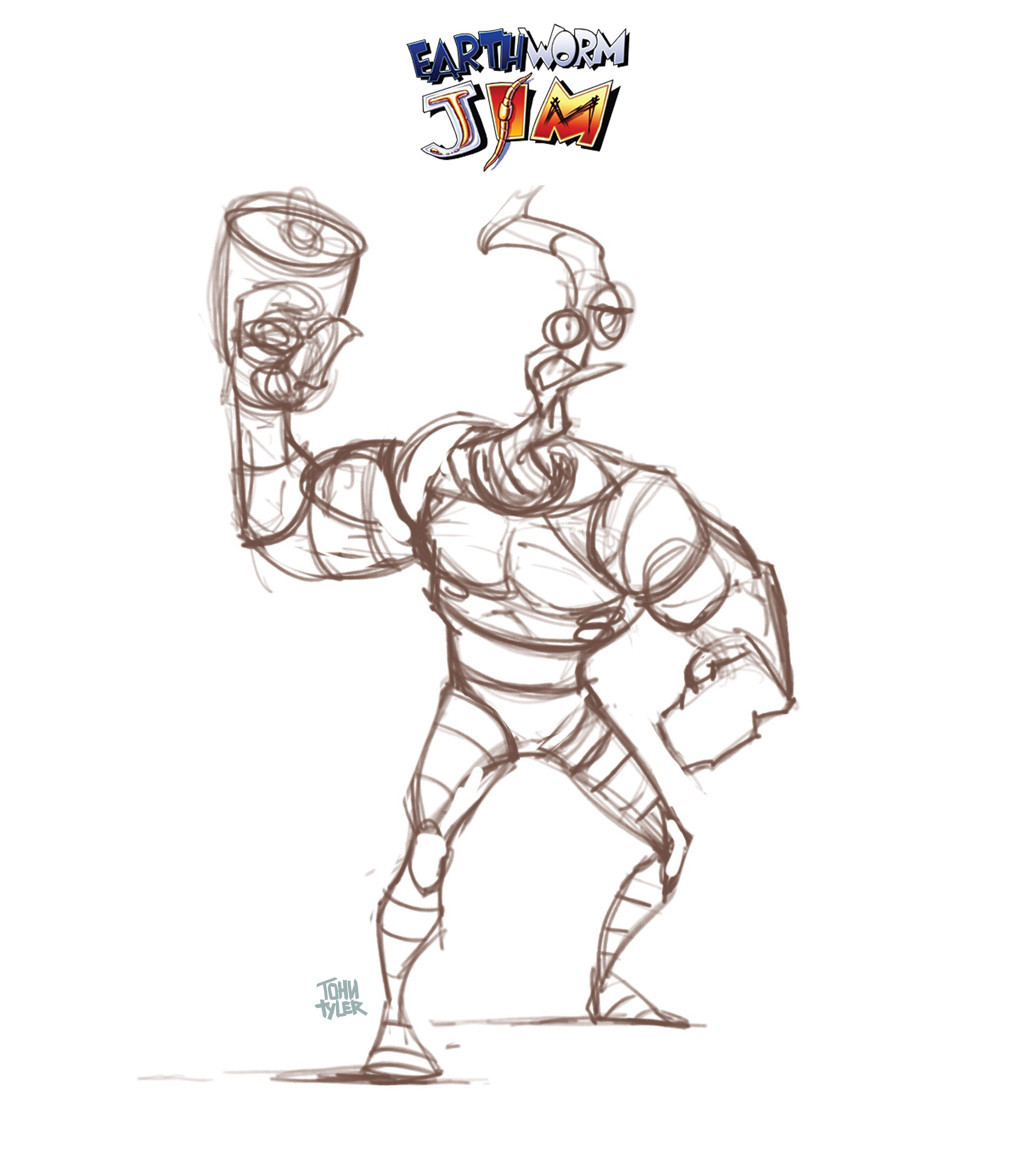how to draw earthworm jim