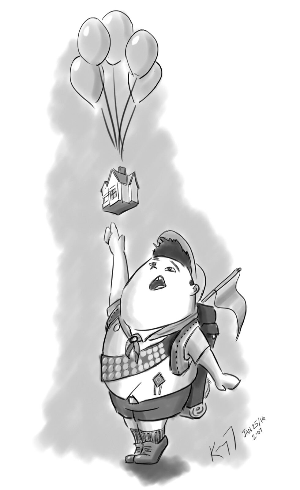 Russell From Up Drawing