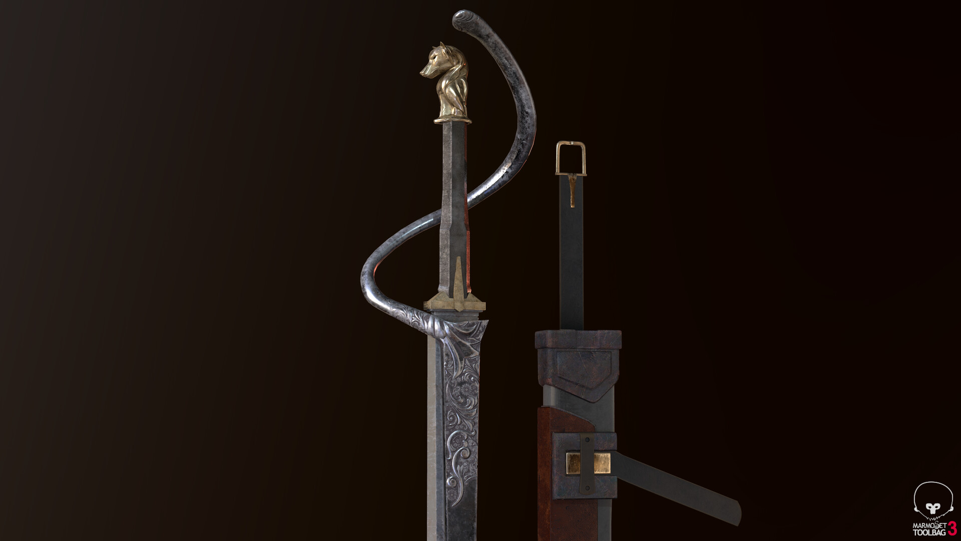 Jan Vallve Prat - Fantasy Wolf Sword and Anvil