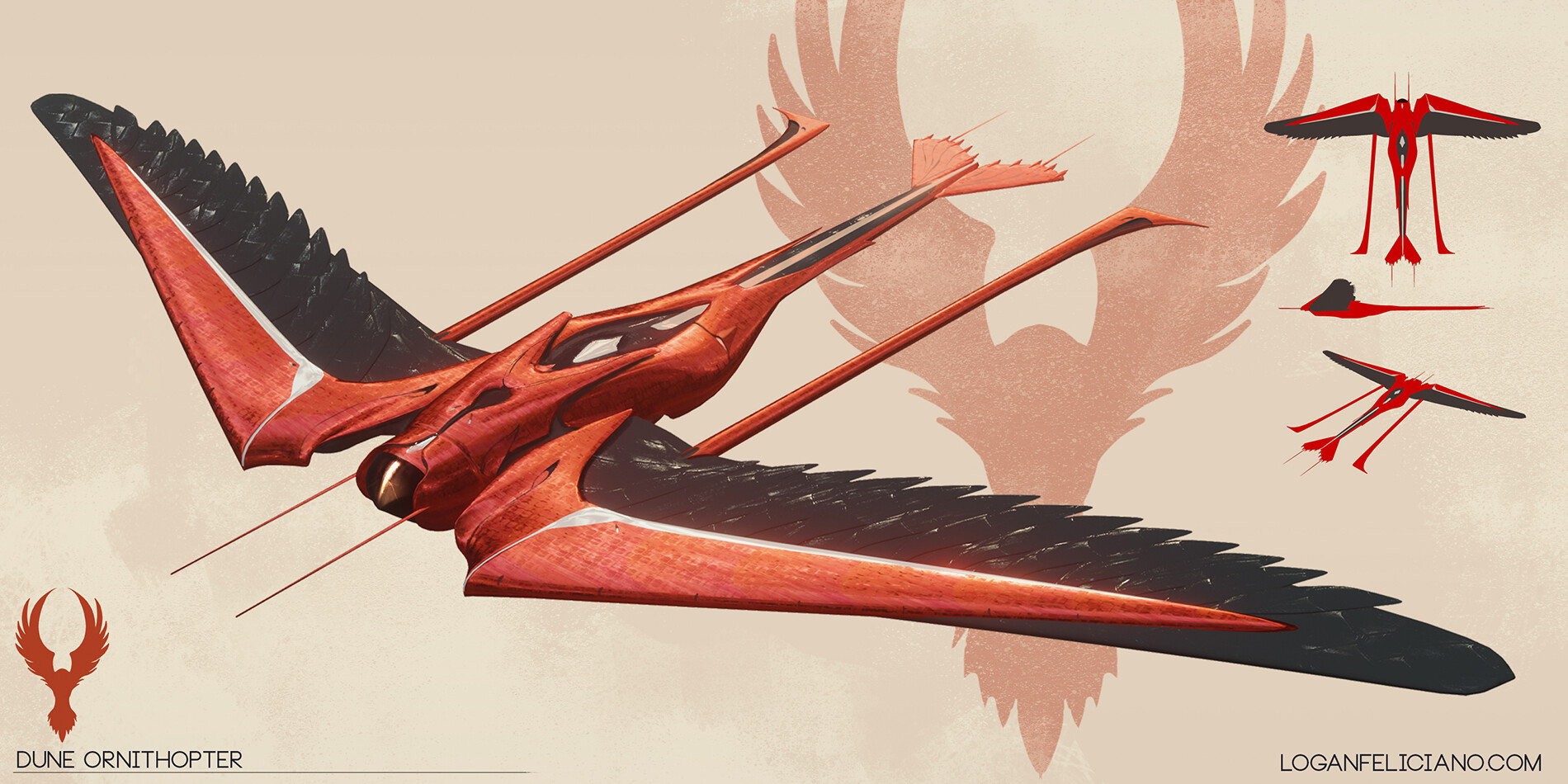 Dune Ornithopter by Logan Feliciano : ImaginaryArrakis