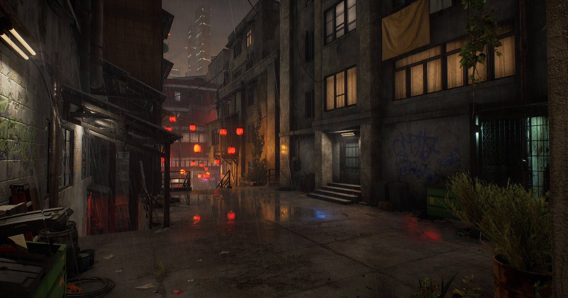 ArtStation - City Alley Courtyard