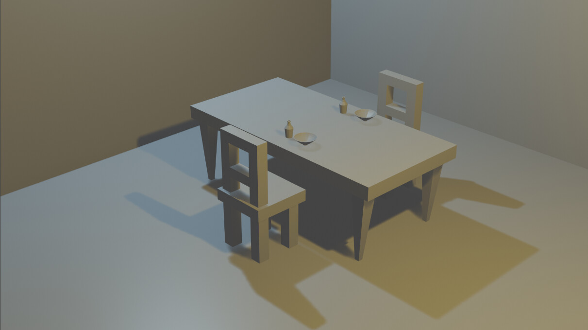 ArtStation - Simple table and chair
