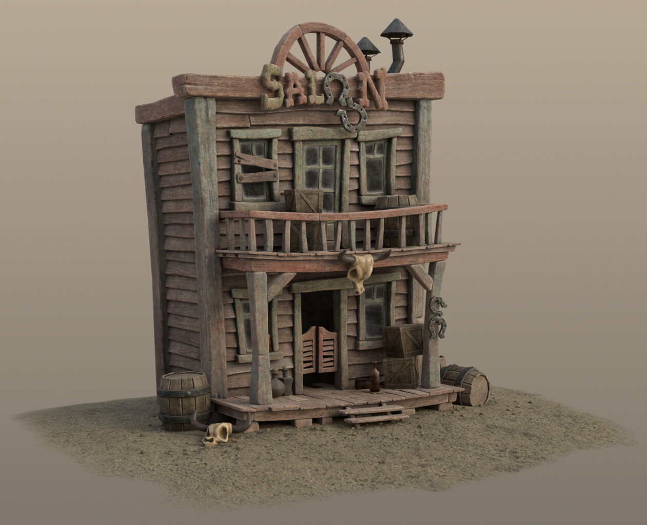 ArtStation - Low poly Saloon