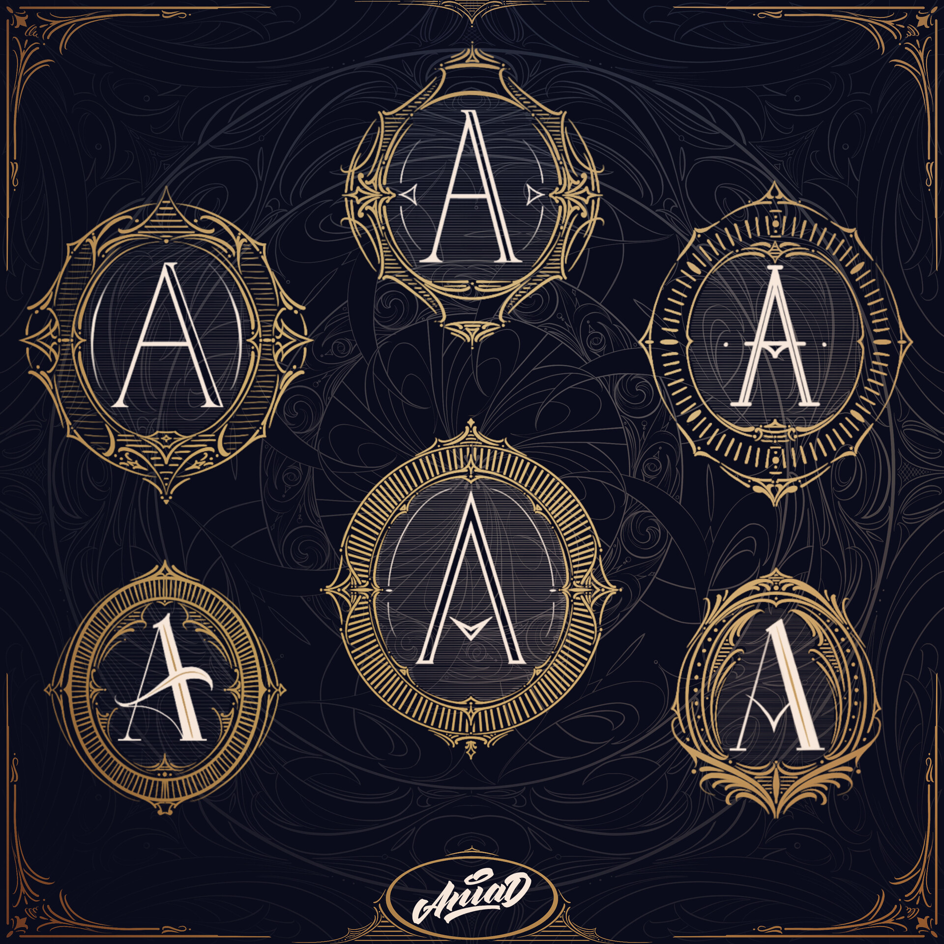 ArtStation - Pack for victorian monograms