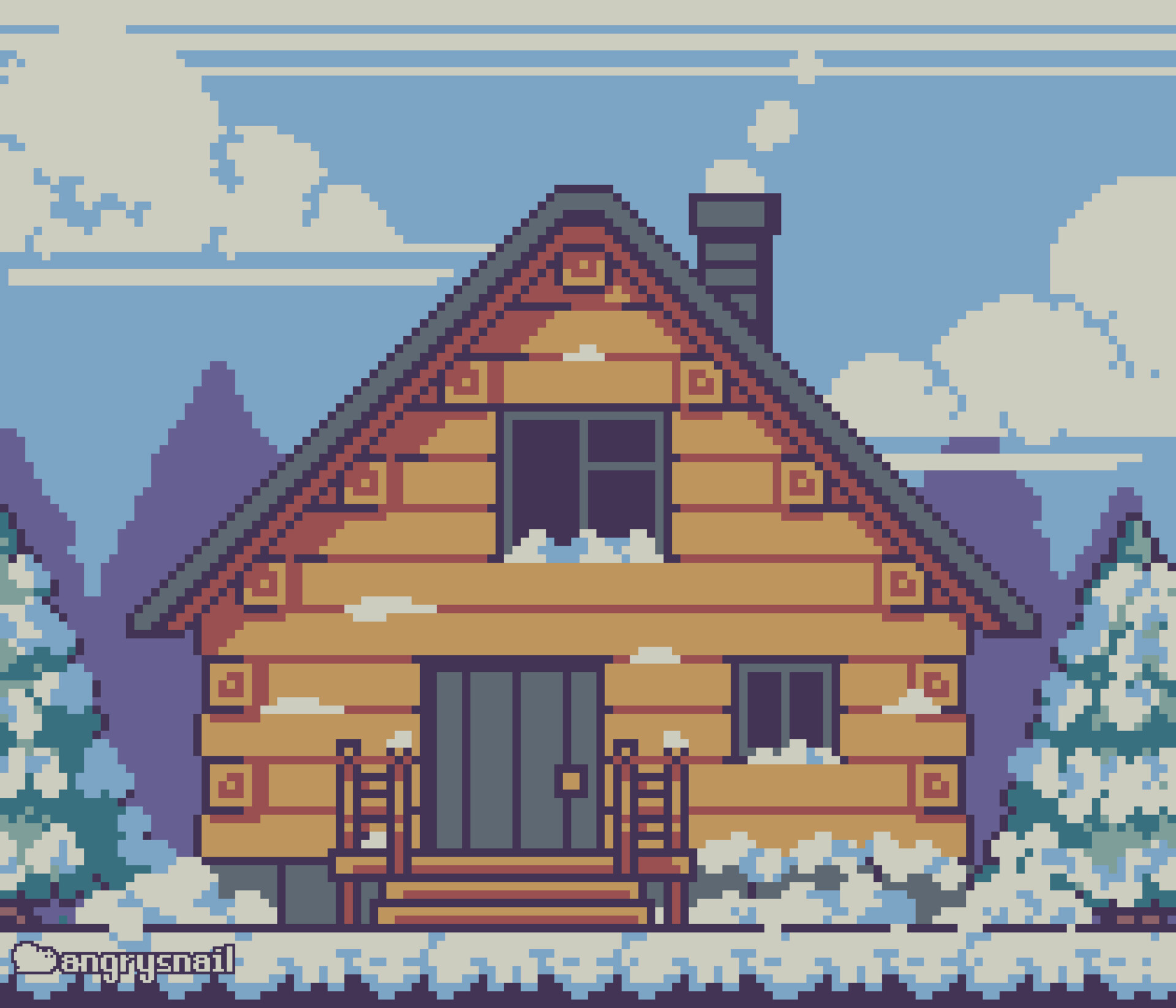 ArtStation - Cozy winter cabin