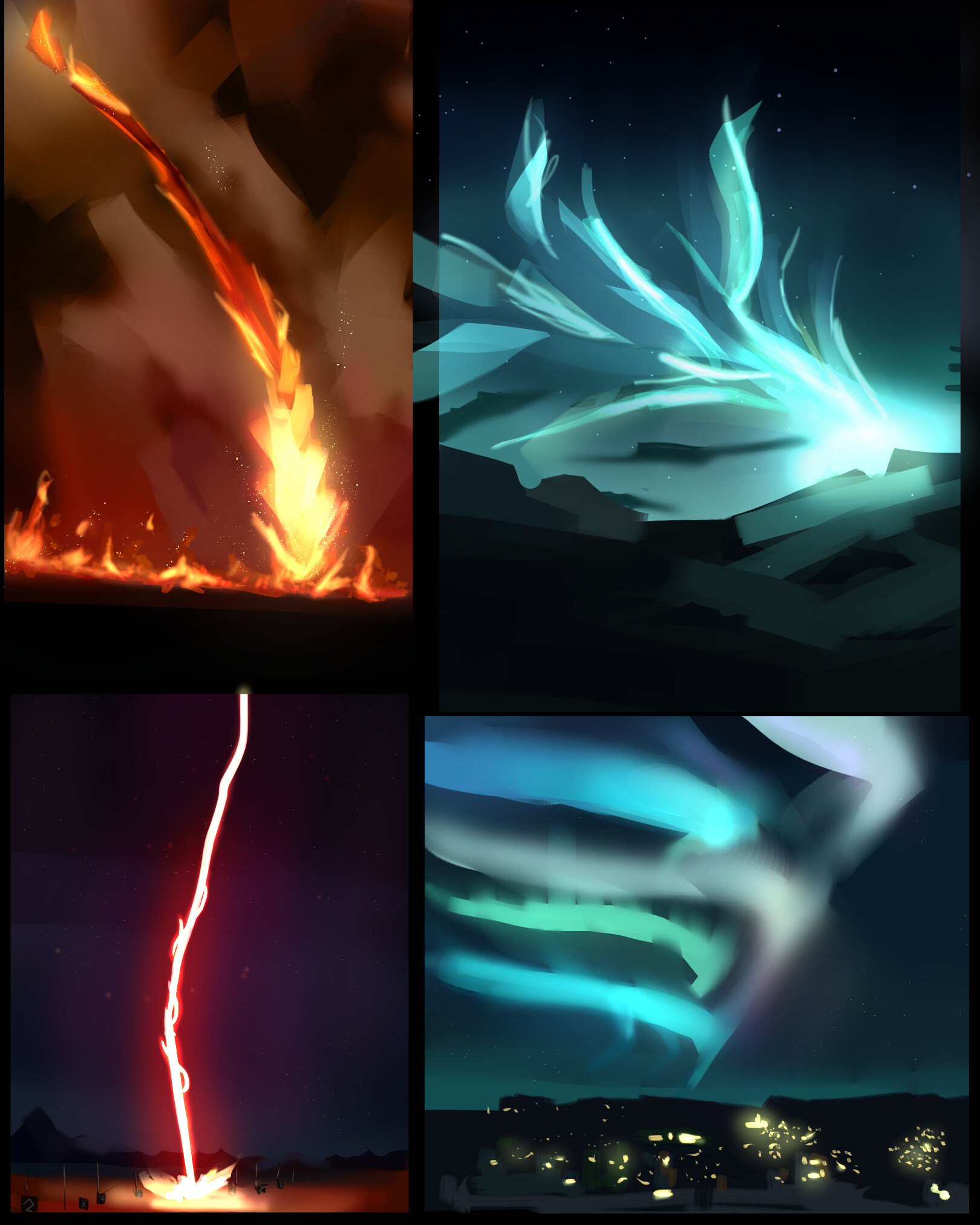 ArtStation - fire and ice lighting