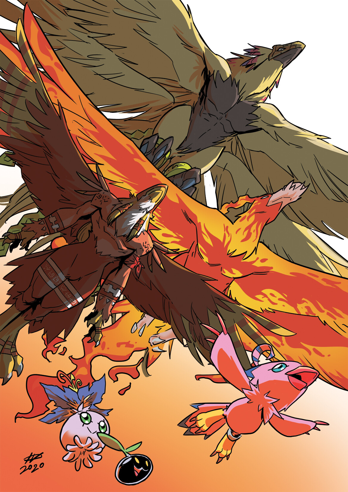 ArtStation - Digimon - Biyomon Evolution Line