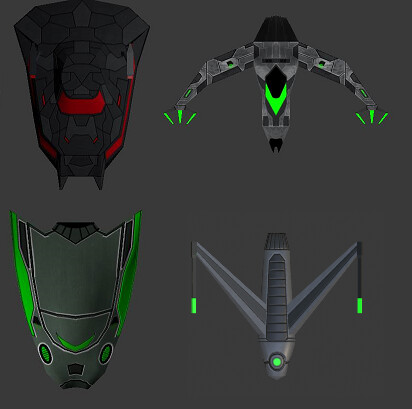 ArtStation - Low poly Alien Space Fighters
