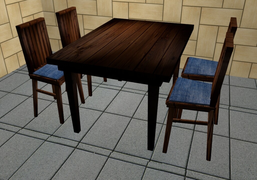 ArtStation - Table and chair (interior)