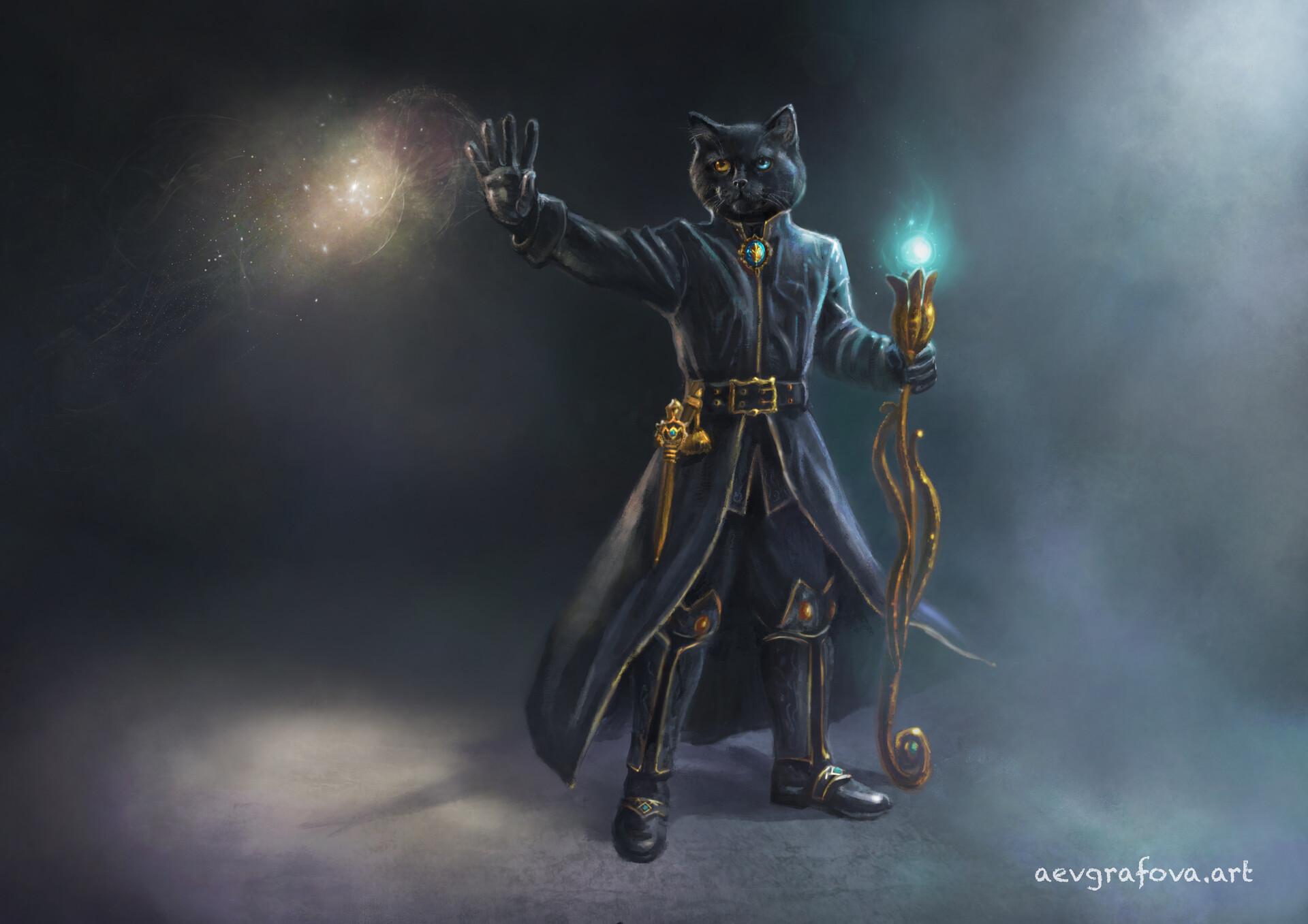 ArtStation - Black Magic Cat