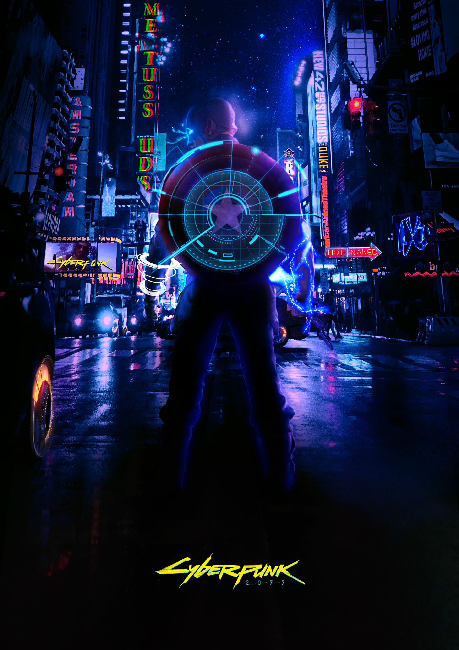 ArtStation - Captain America Cyberpunk 2077