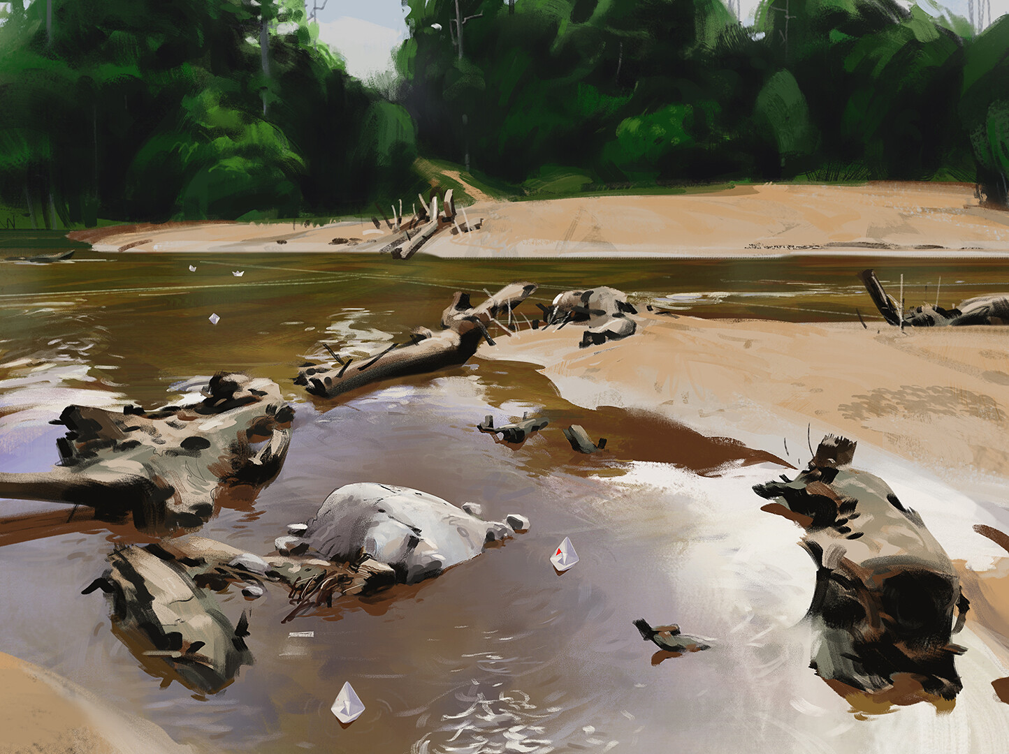 ArtStation - Paper boats