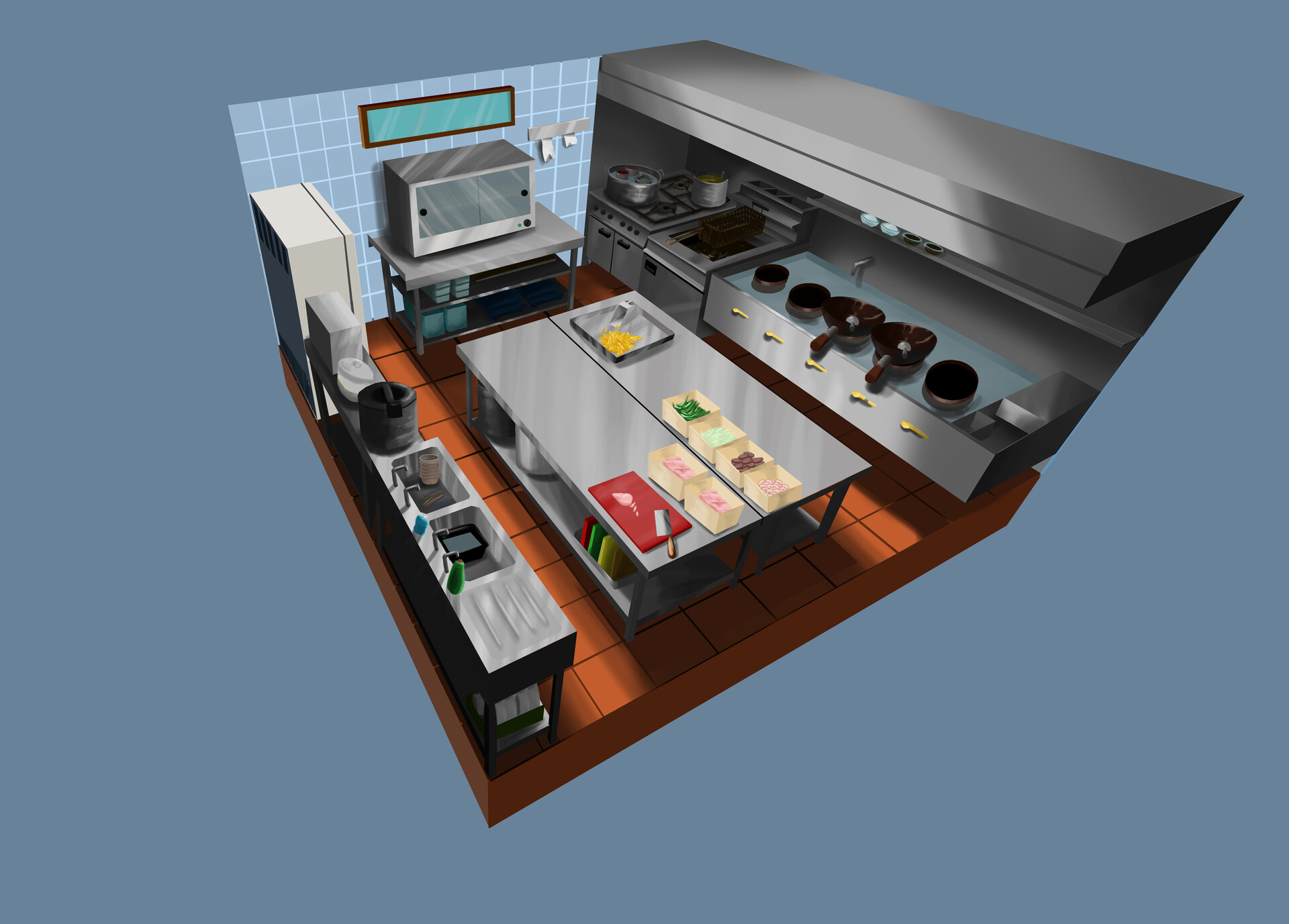 ArtStation - 3 Point Perspective -- Kitchen