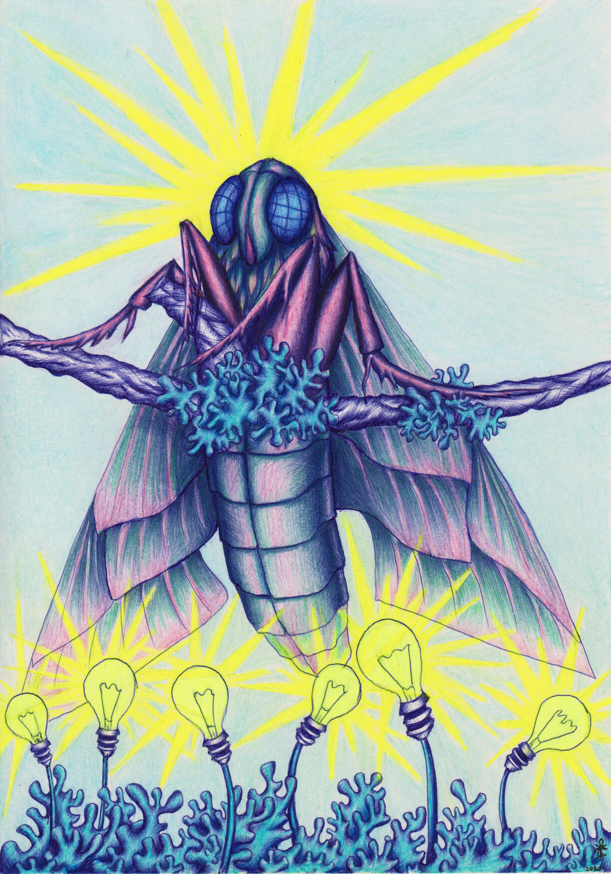 ArtStation - Moth and light bulbs