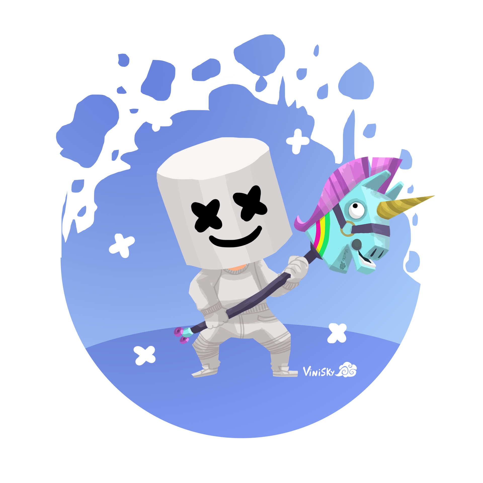 how to draw marshmello sign