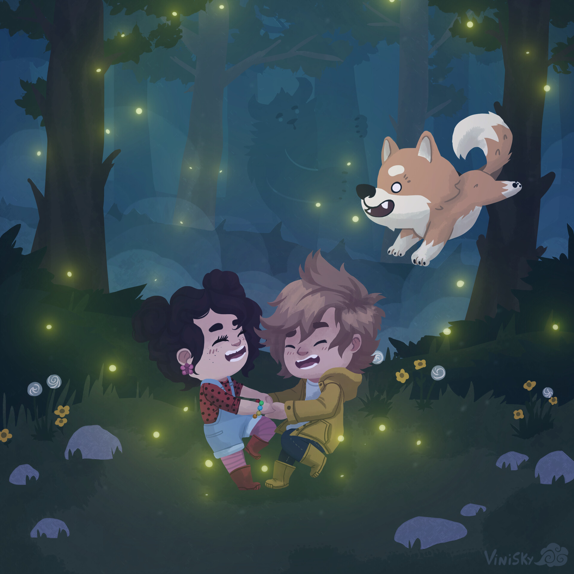 how to draw fireflies