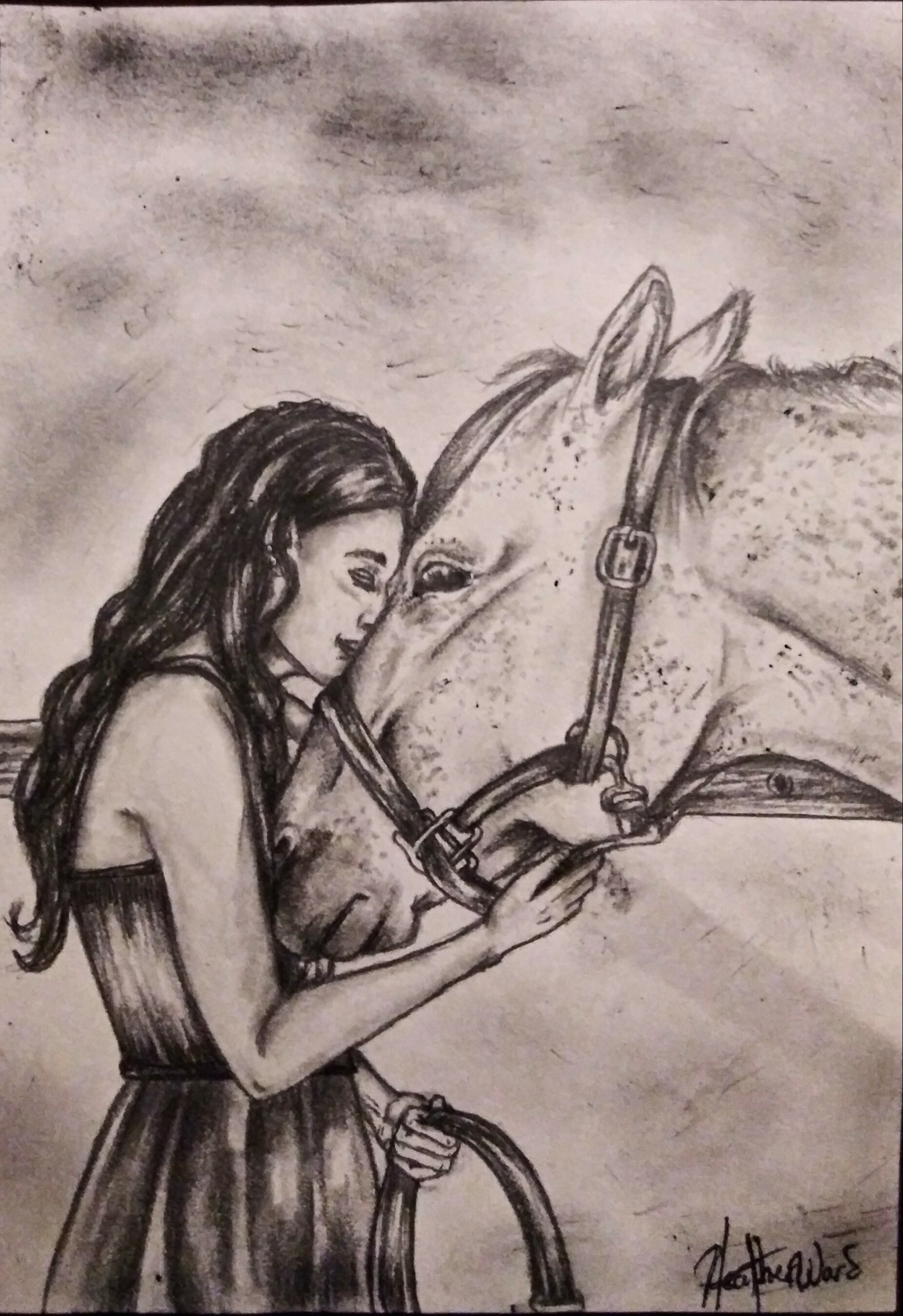 how to draw a girl and her horse