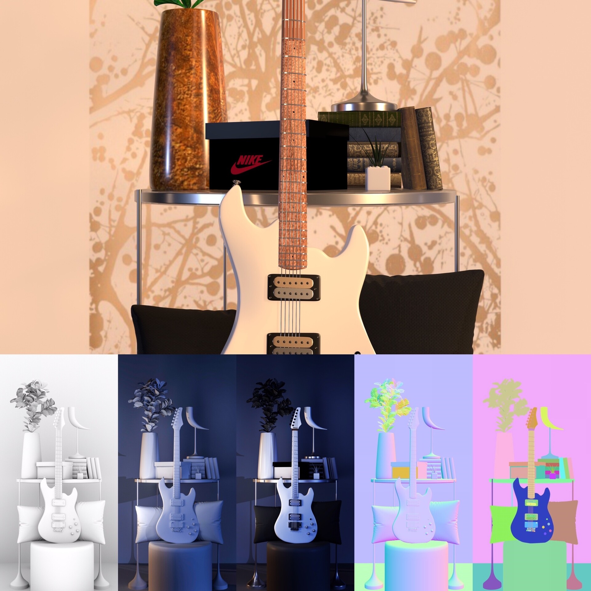 ArtStation - 3d guitar model