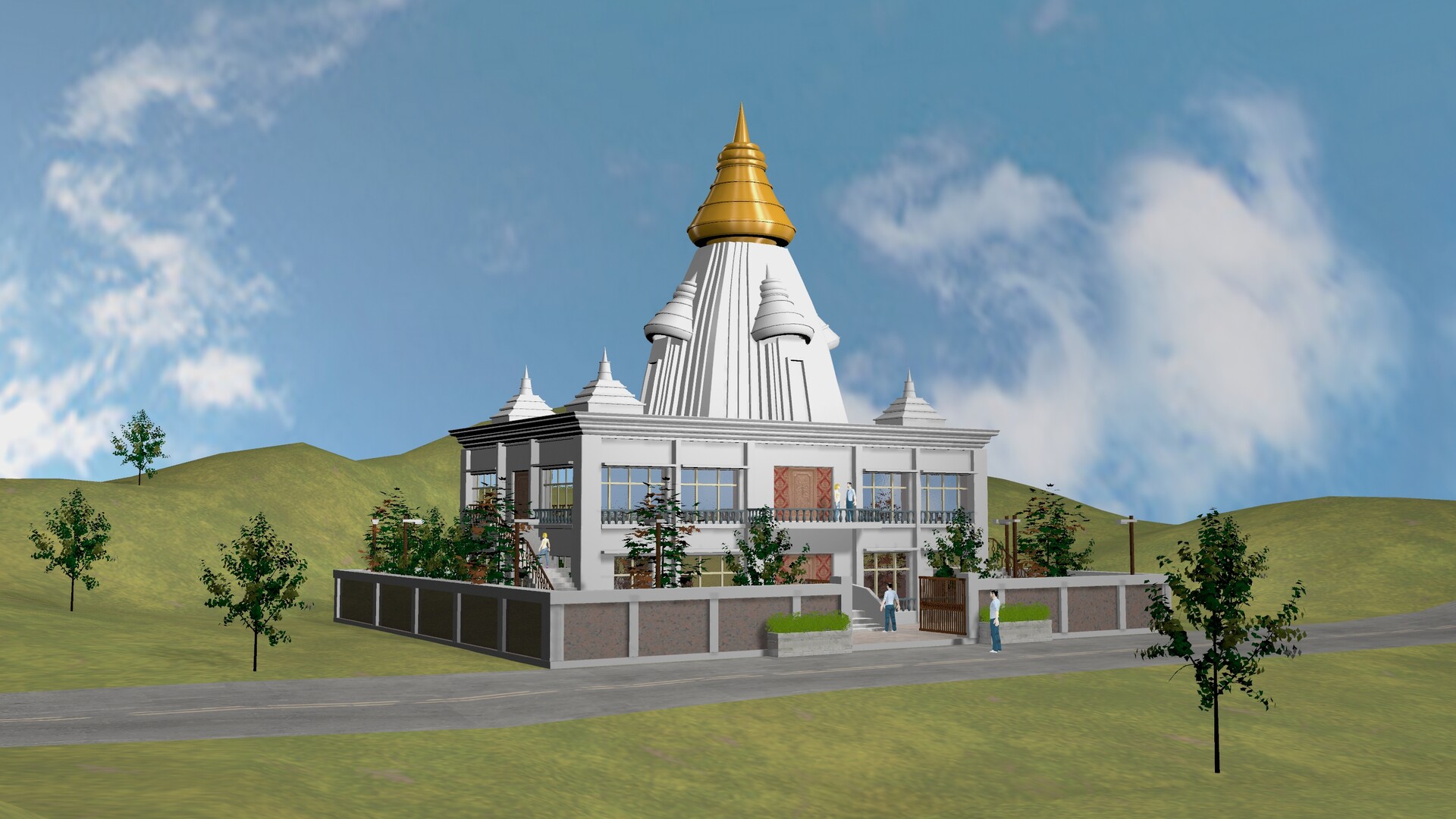 Hindu Temple Design 3d