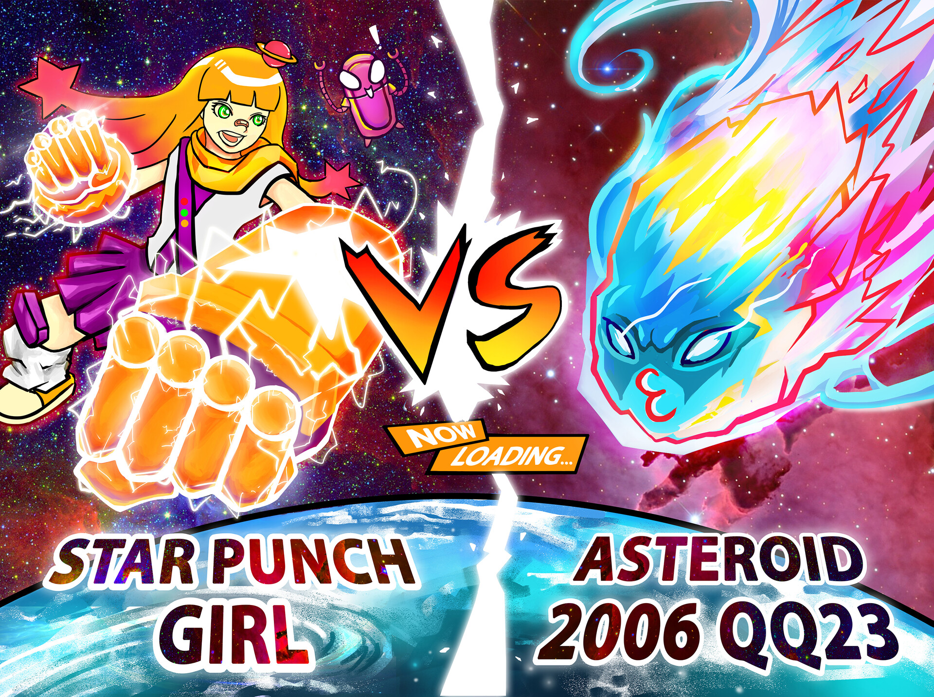 ArtStation - " Starpunch Girl" VS "Asteroid 2006 QQ23"