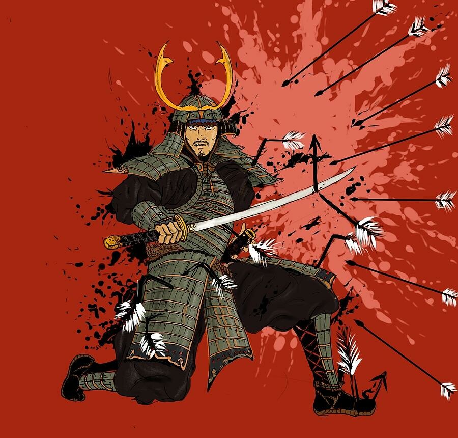 ArtStation - samurai ink illustration