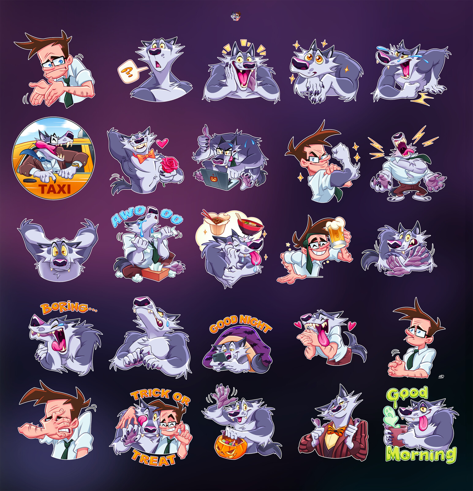 Stasik Laptev - Telegram Stickers - Office Werewolf (Full pack)