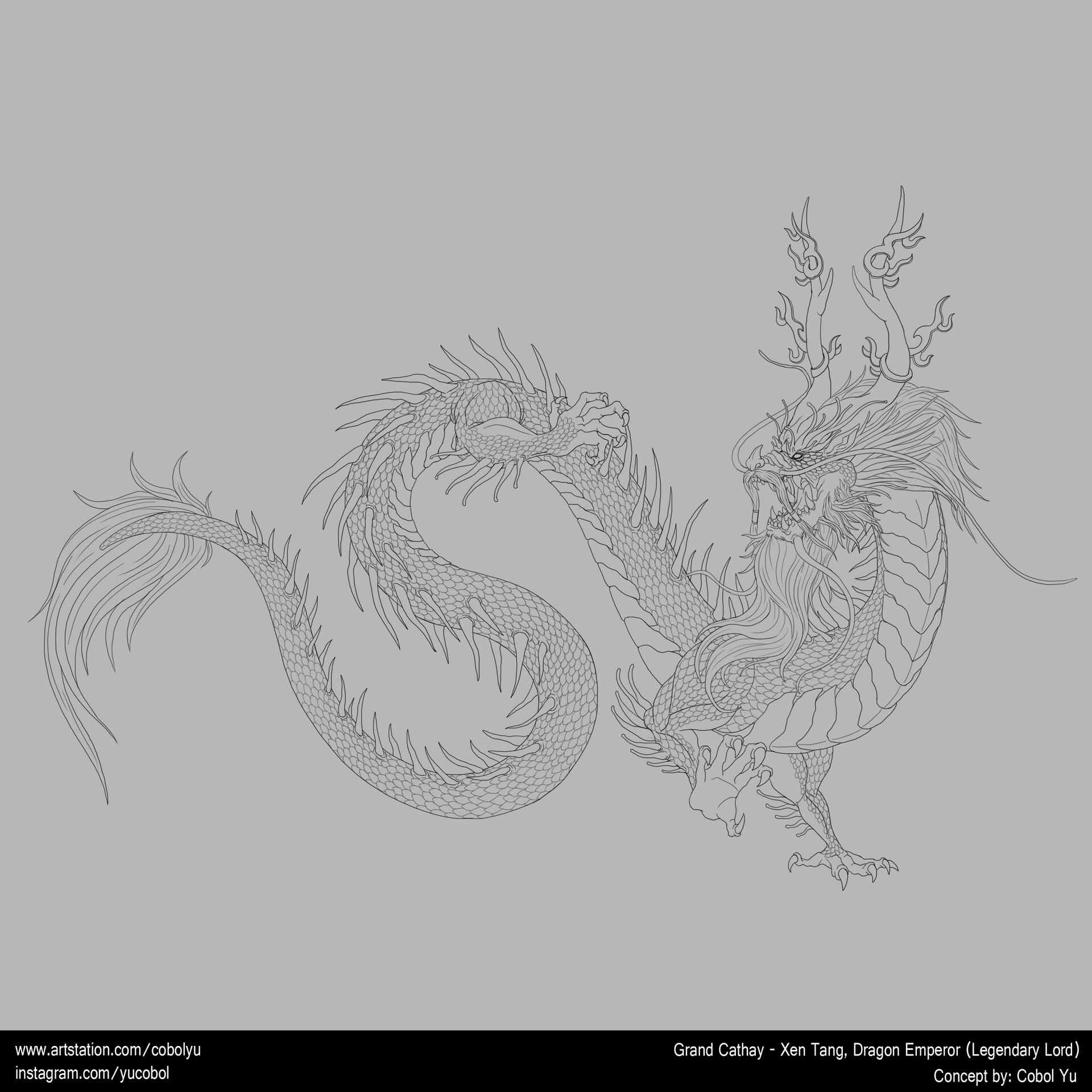 Cobol Yu - Warhammer Grand Cathay concept art: Xen Tang, Dragon Emperor