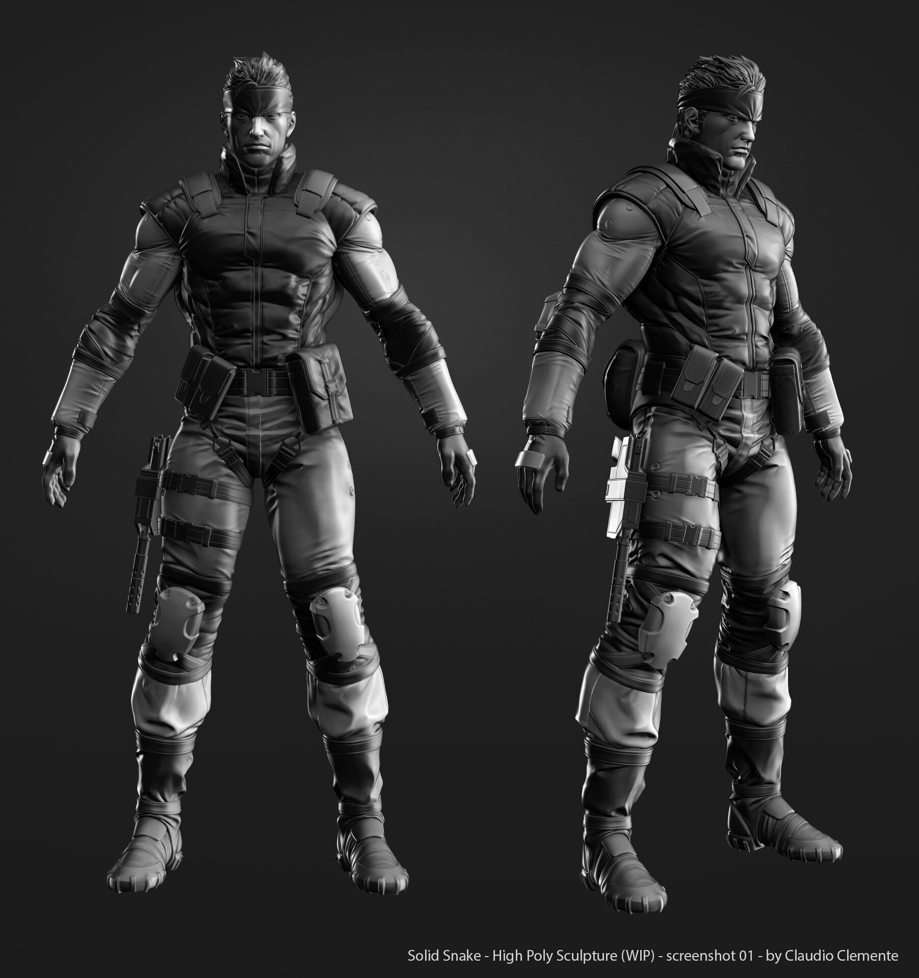 claudioclemente_3d_characterartist - Metal Gear Solid - Solid Snake - WIP