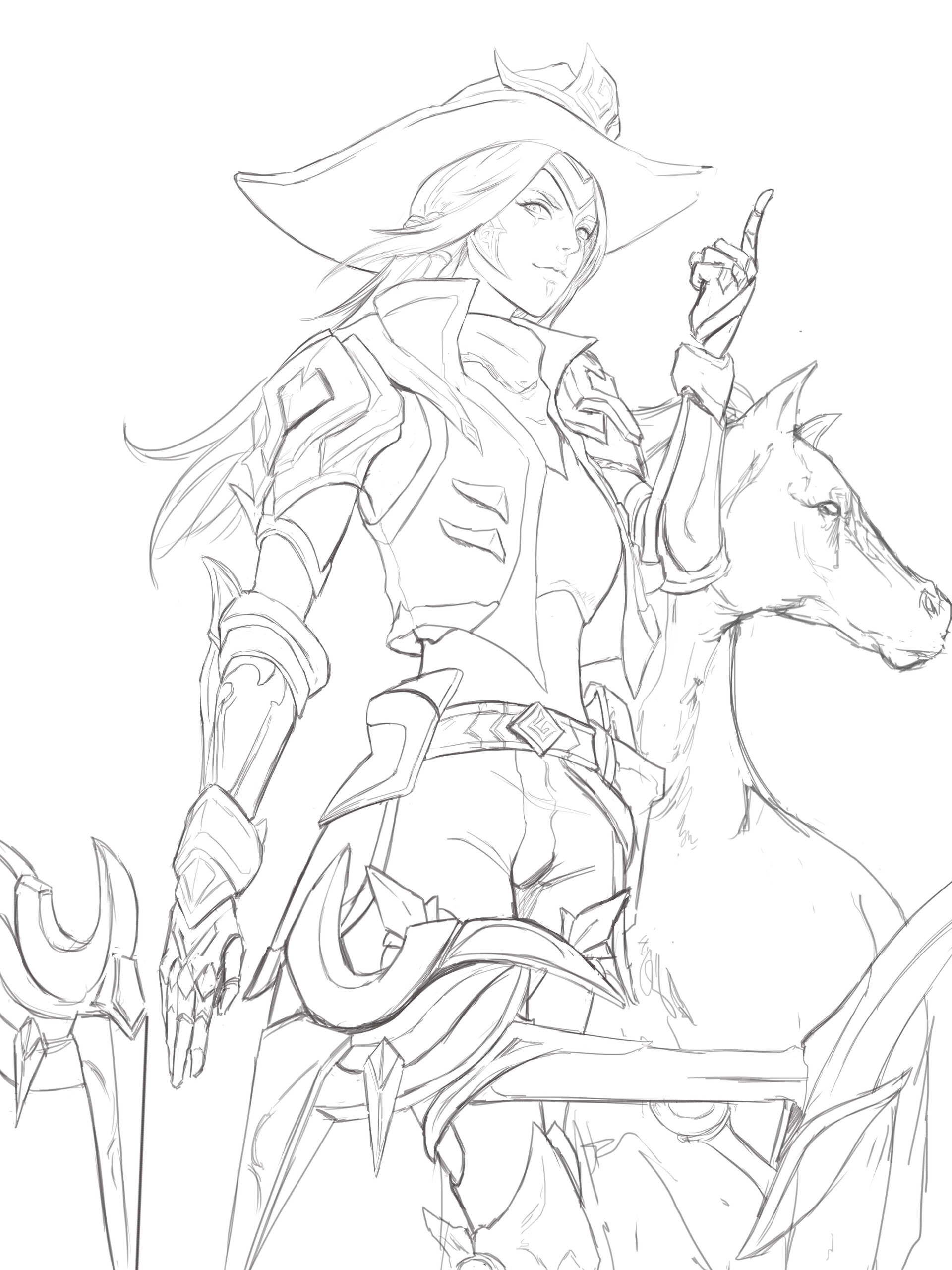 League Of Legends Ashe Drawing